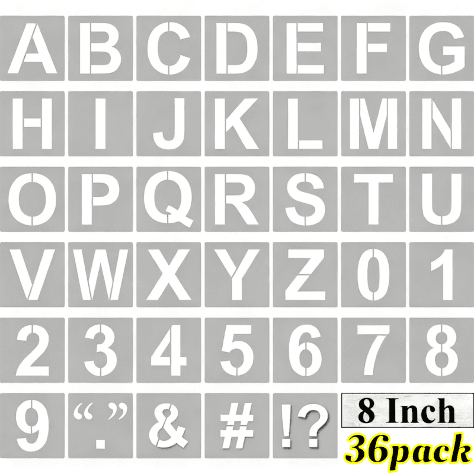 Large Letter Stencils Set, 36 Pieces, 8 Inch DIY Art Templates for ...