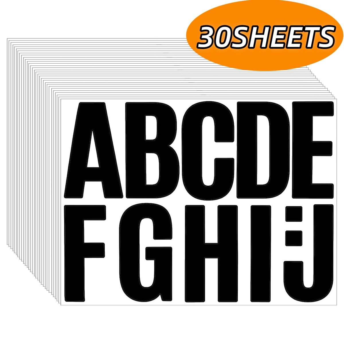 Large Letter Stickers Black Alphabet Letter Stickers Self Adhesive ...