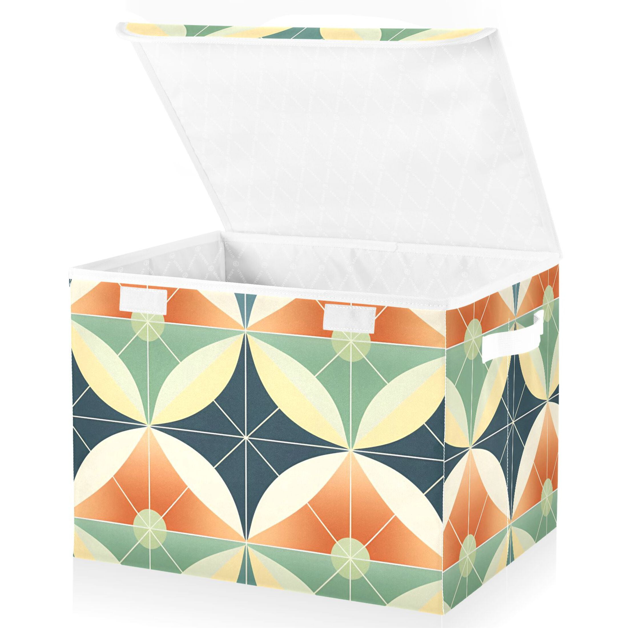 Large Lidded Bin Foldable Storage Baskets Abstract Print Boxes Cubes ...