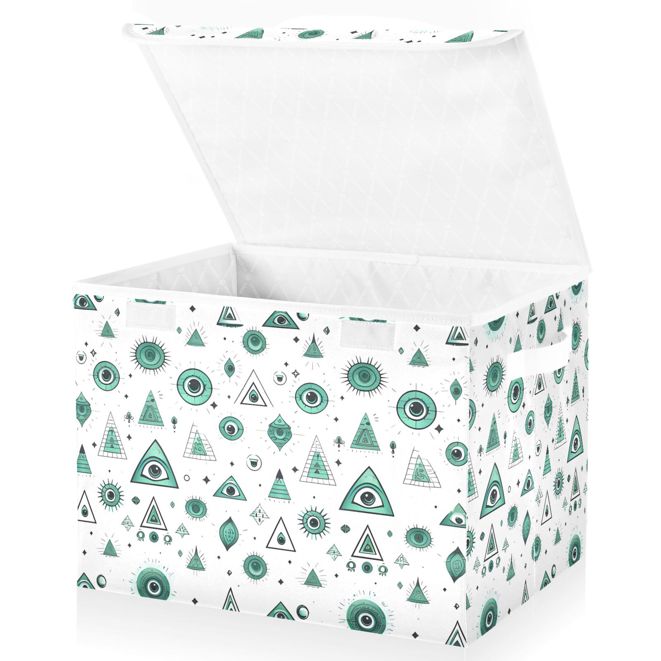 Large Lidded Bin Foldable Storage Baskets Bohomia Abstract Eyes Boxes ...