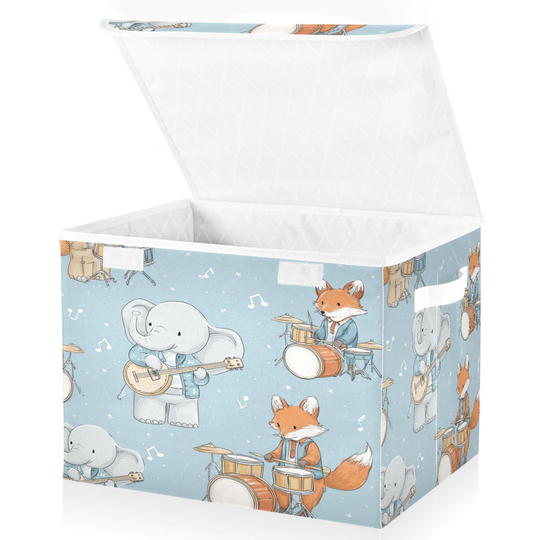 Large Lidded Bin Foldable Storage Baskets Boxes Cubes Lids with 2 ...