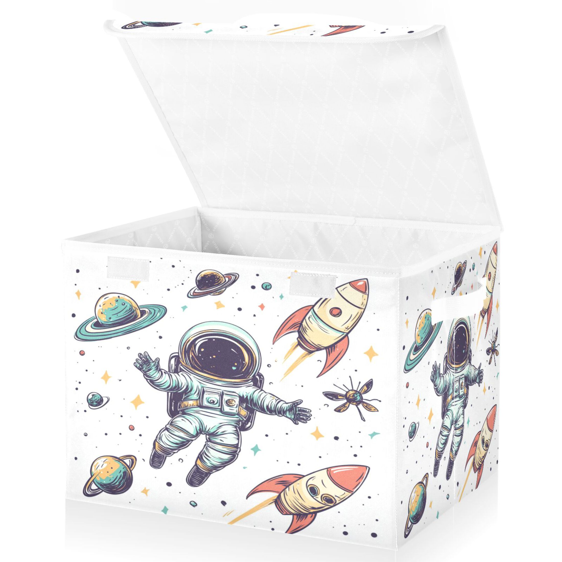 Large Lidded Bin Foldable Storage Baskets Boxes Cubes Lids with 2 ...