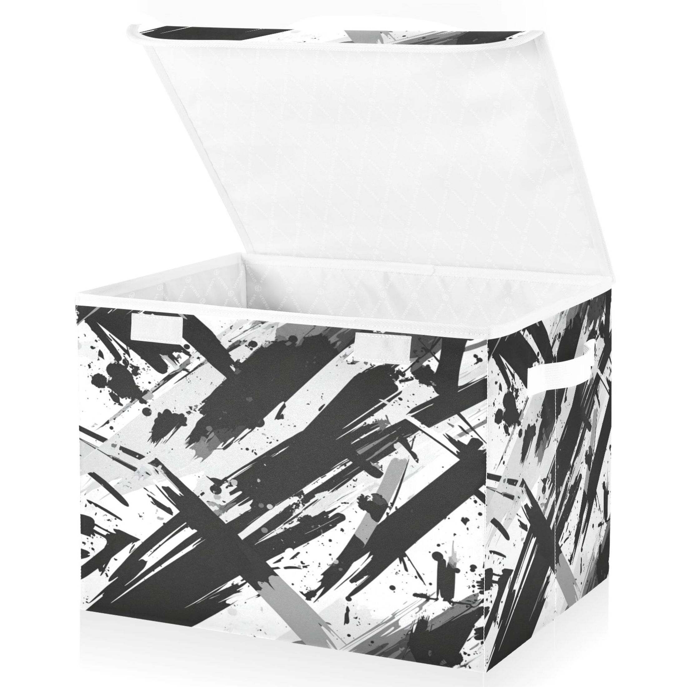 Large Lidded Bin Foldable Storage Baskets Boxes Cubes Lids with 2 ...