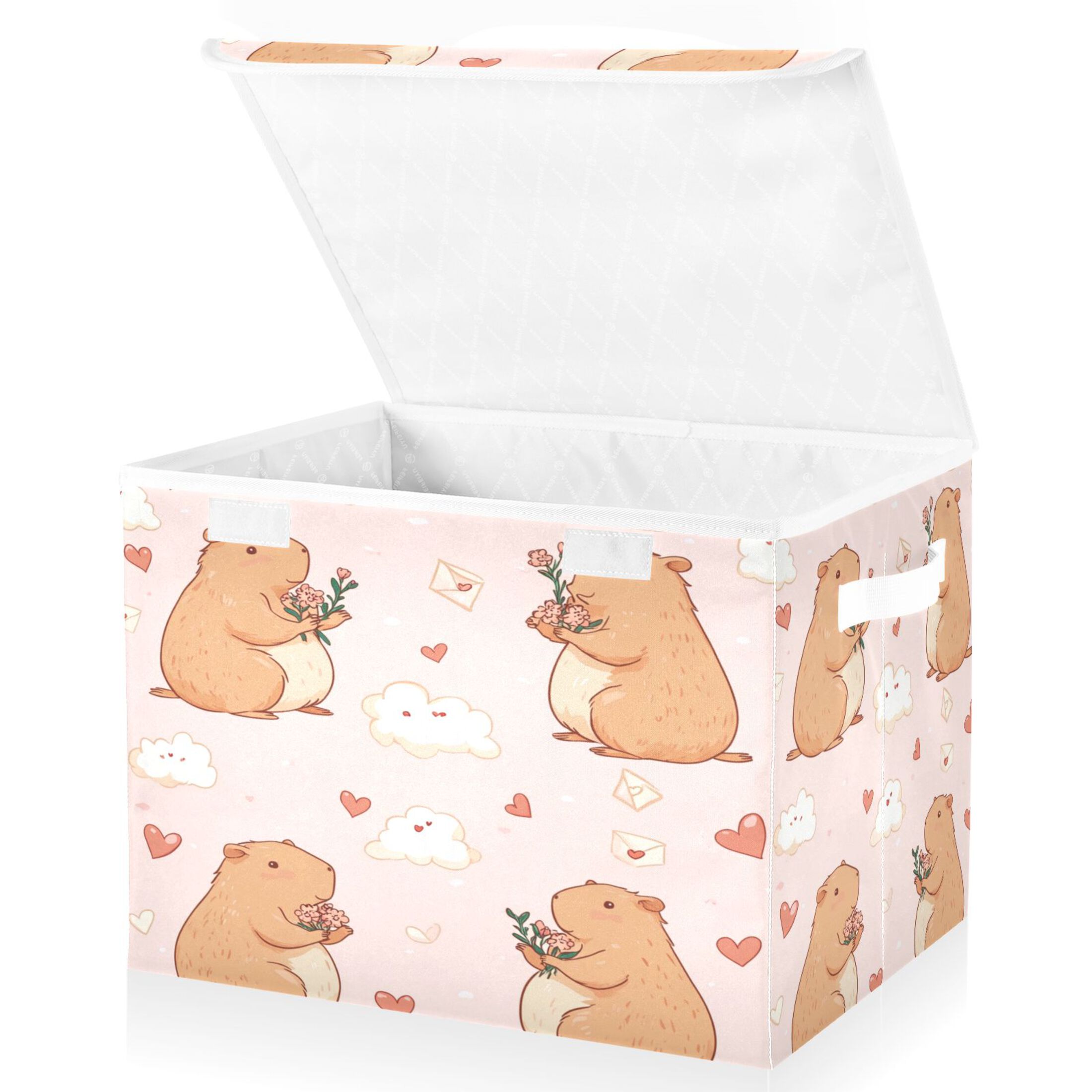 Large Lidded Bin Foldable Storage Baskets Boxes Cubes Lids with 2 ...