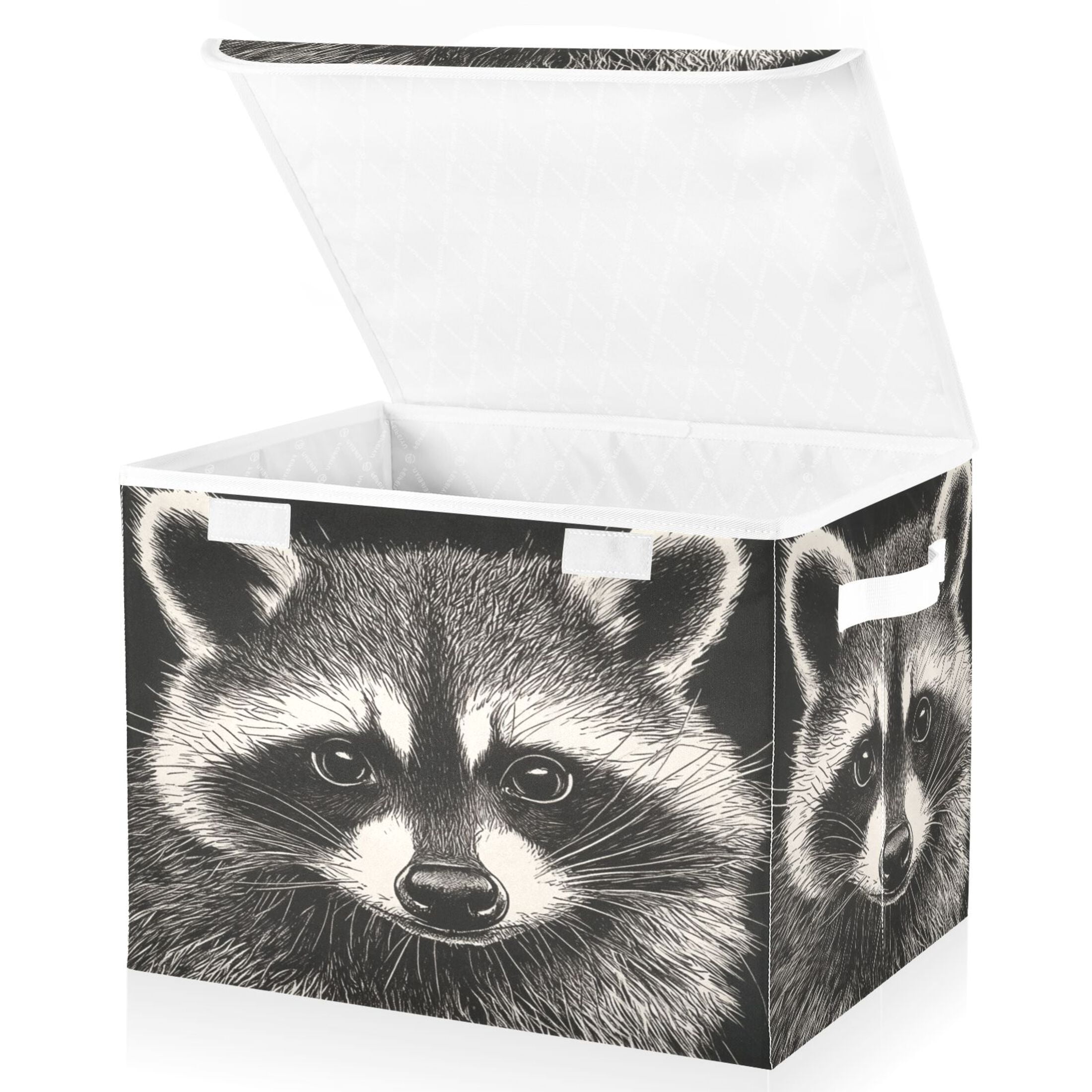 Large Lidded Bin Foldable Storage Baskets Boxes Cubes Lids with 2 ...