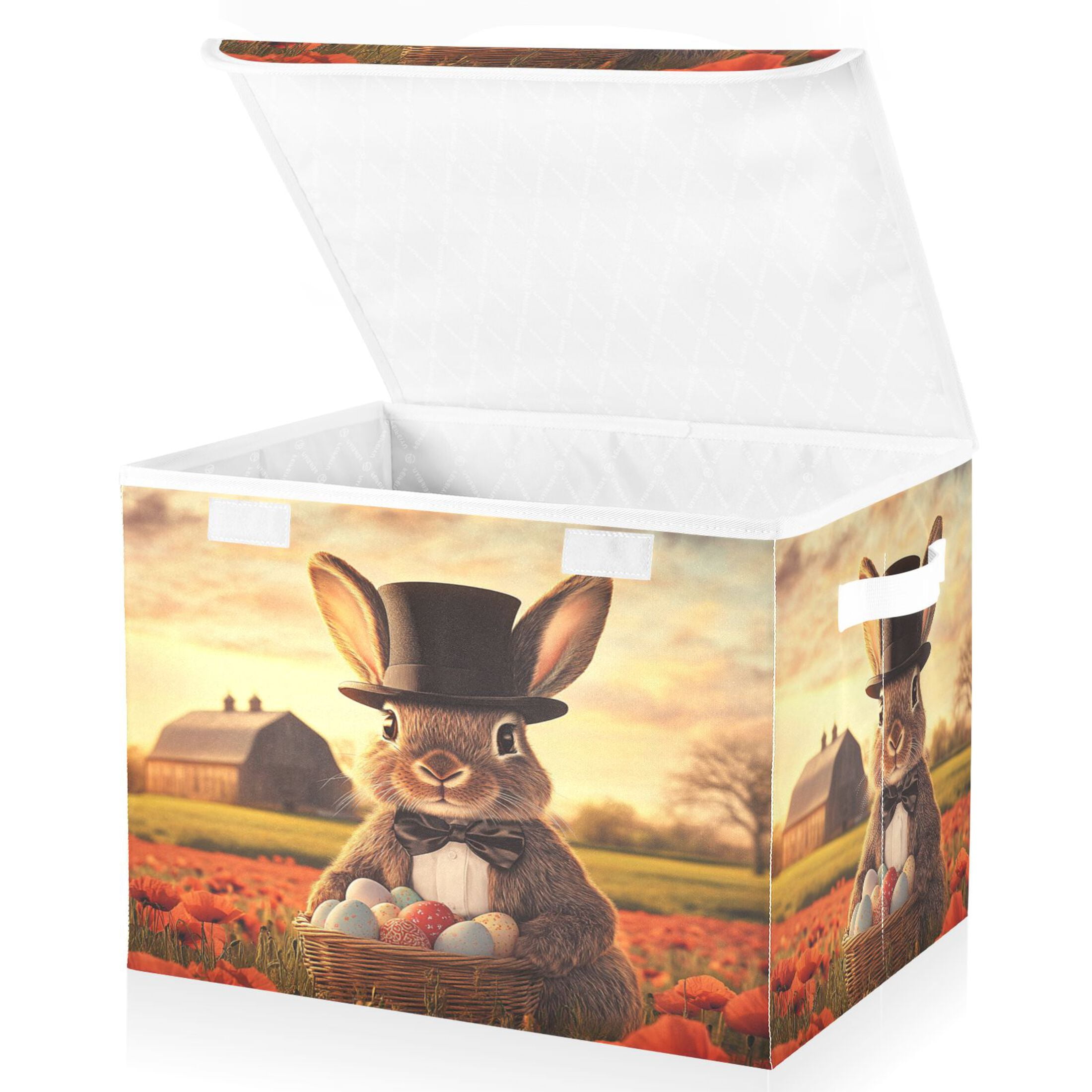 Large Lidded Bin Foldable Storage Baskets Boxes Cubes Lids with 2 ...