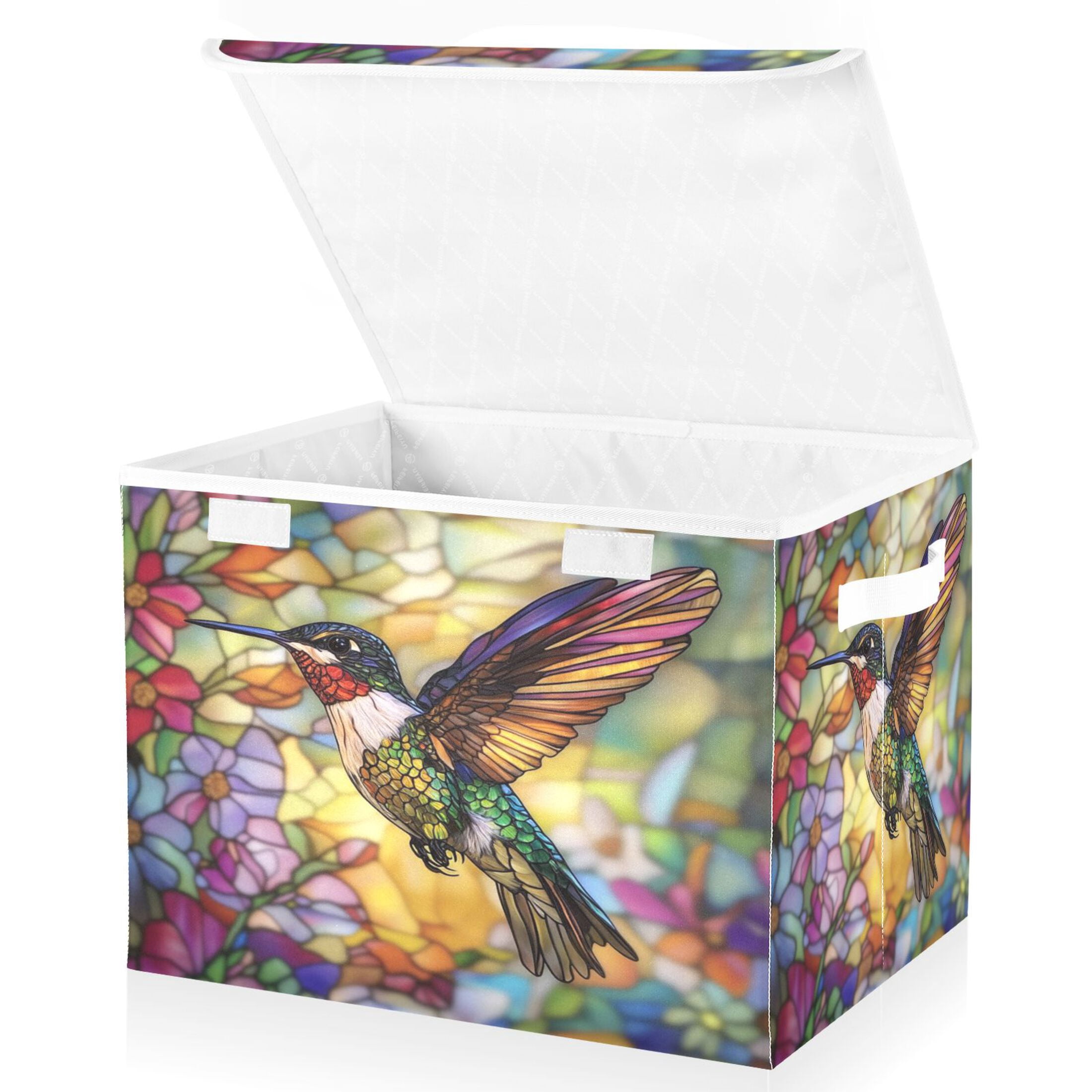 Large Lidded Bin Foldable Storage Baskets Boxes Cubes Lids with 2 ...