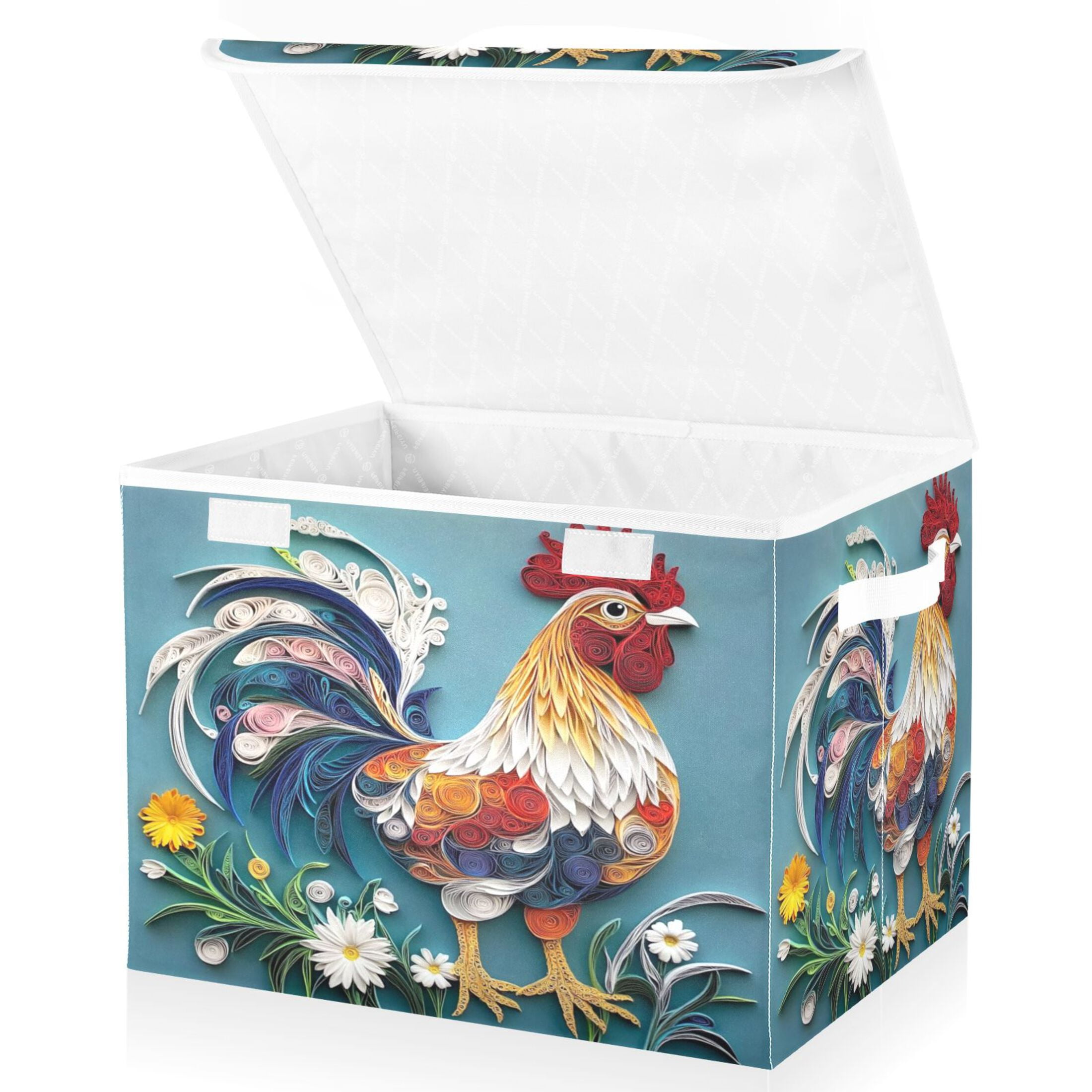 Large Lidded Bin Foldable Storage Baskets Boxes Cubes Lids with 2 ...