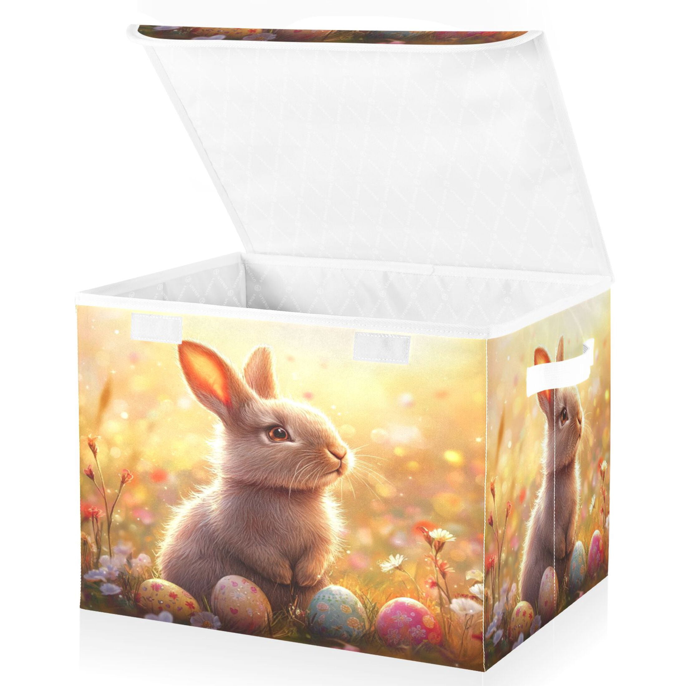 Large Lidded Bin Foldable Storage Baskets Boxes Cubes Lids with 2 ...