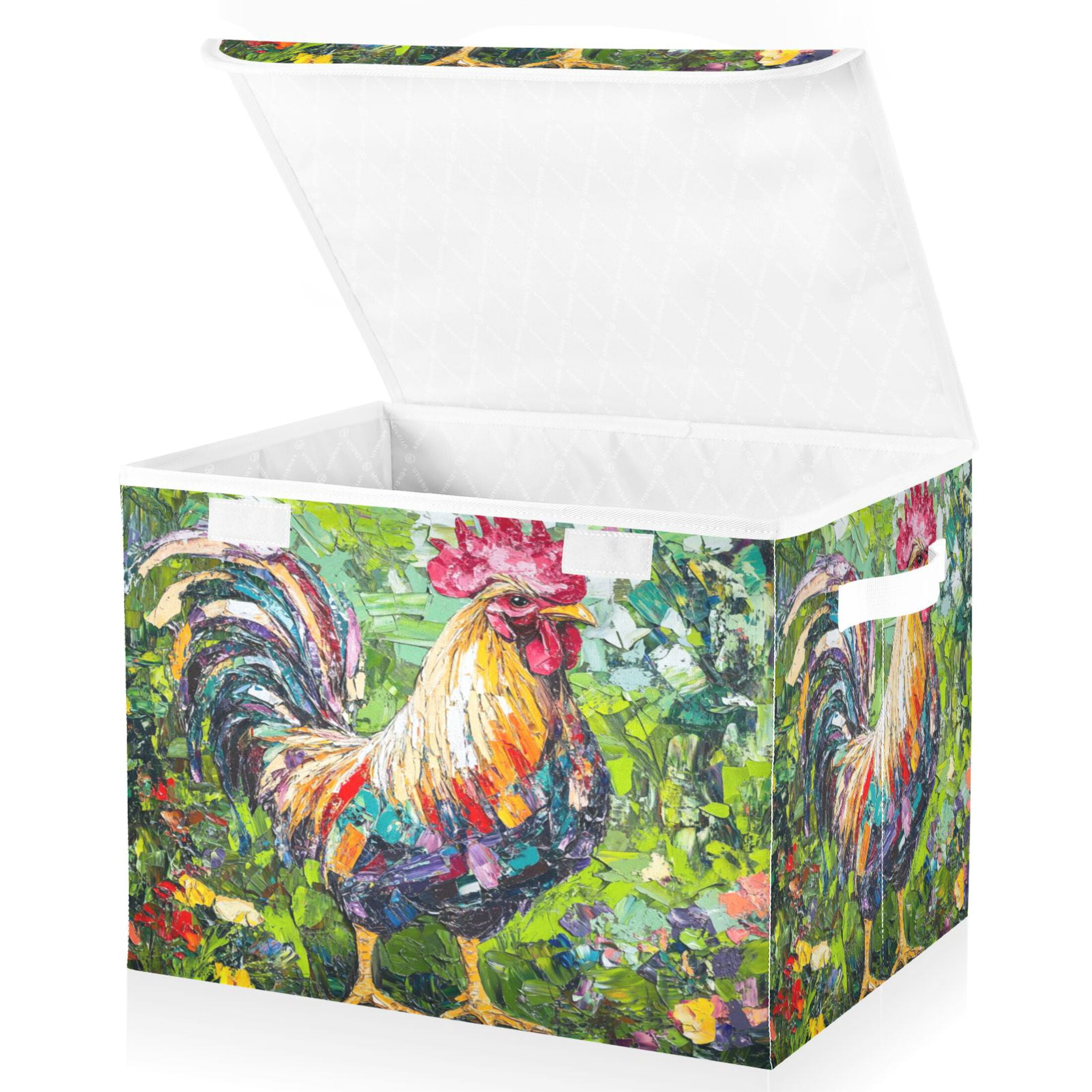 Large Lidded Bin Foldable Storage Baskets Boxes Cubes Lids with 2 ...