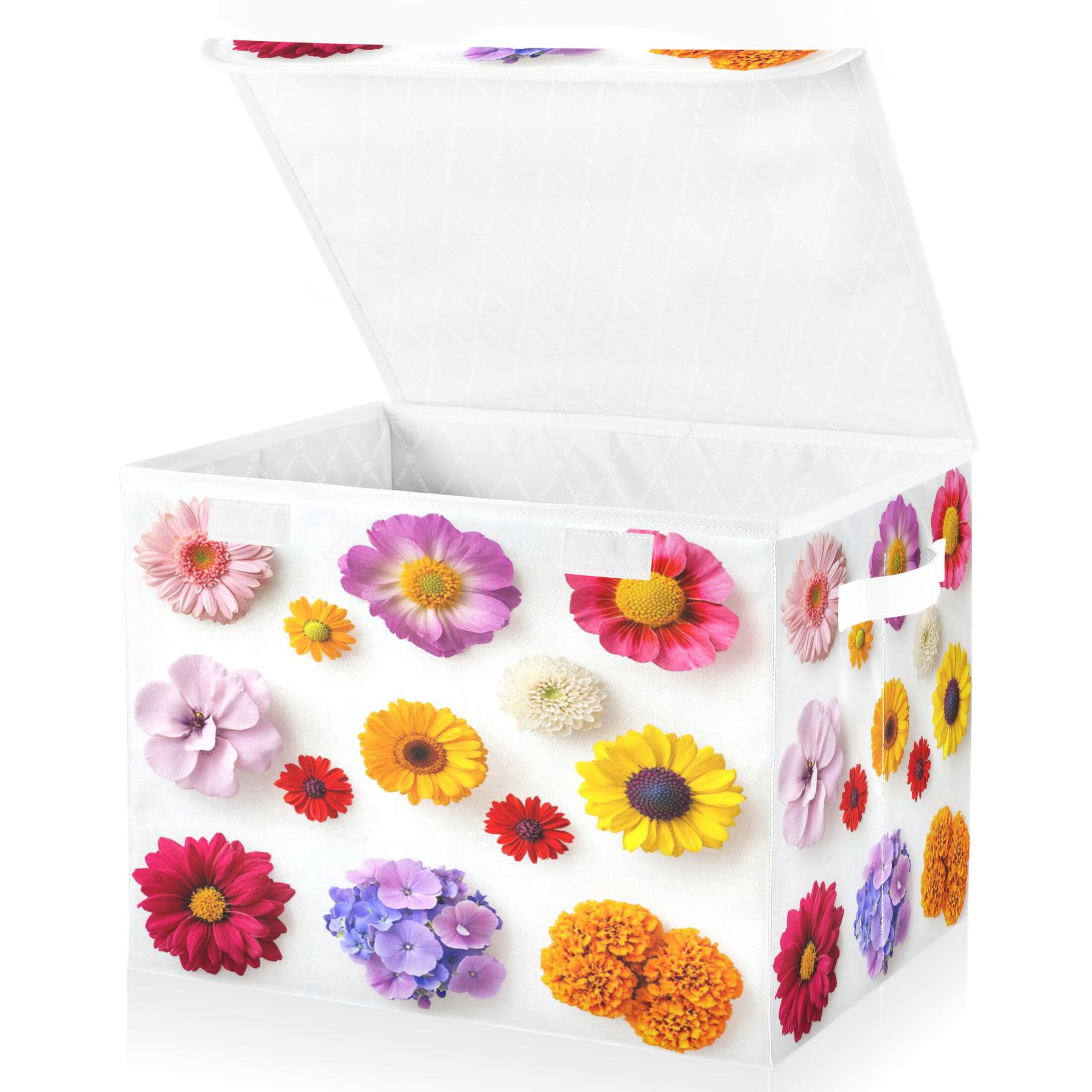 Large Lidded Bin Foldable Storage Baskets Boxes Cubes Lids with 2 ...