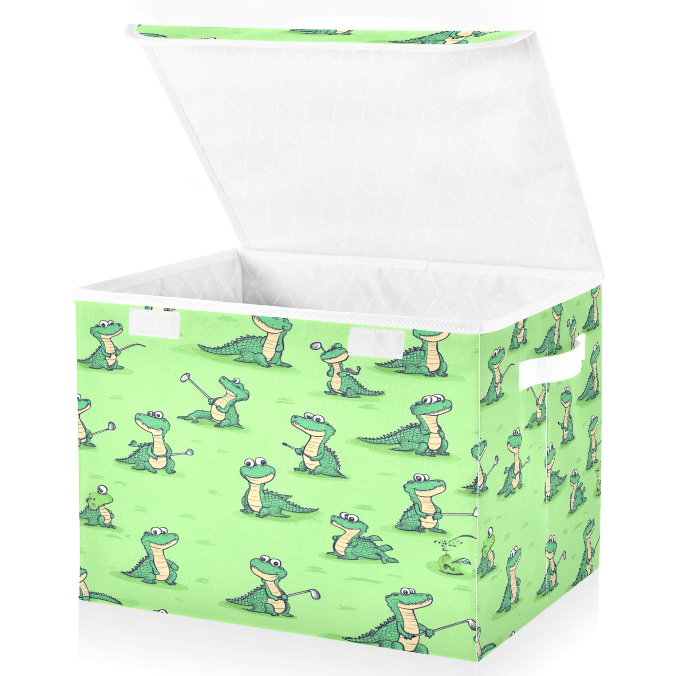 Large Lidded Bin Foldable Storage Baskets Boxes Cubes Lids with 2 ...