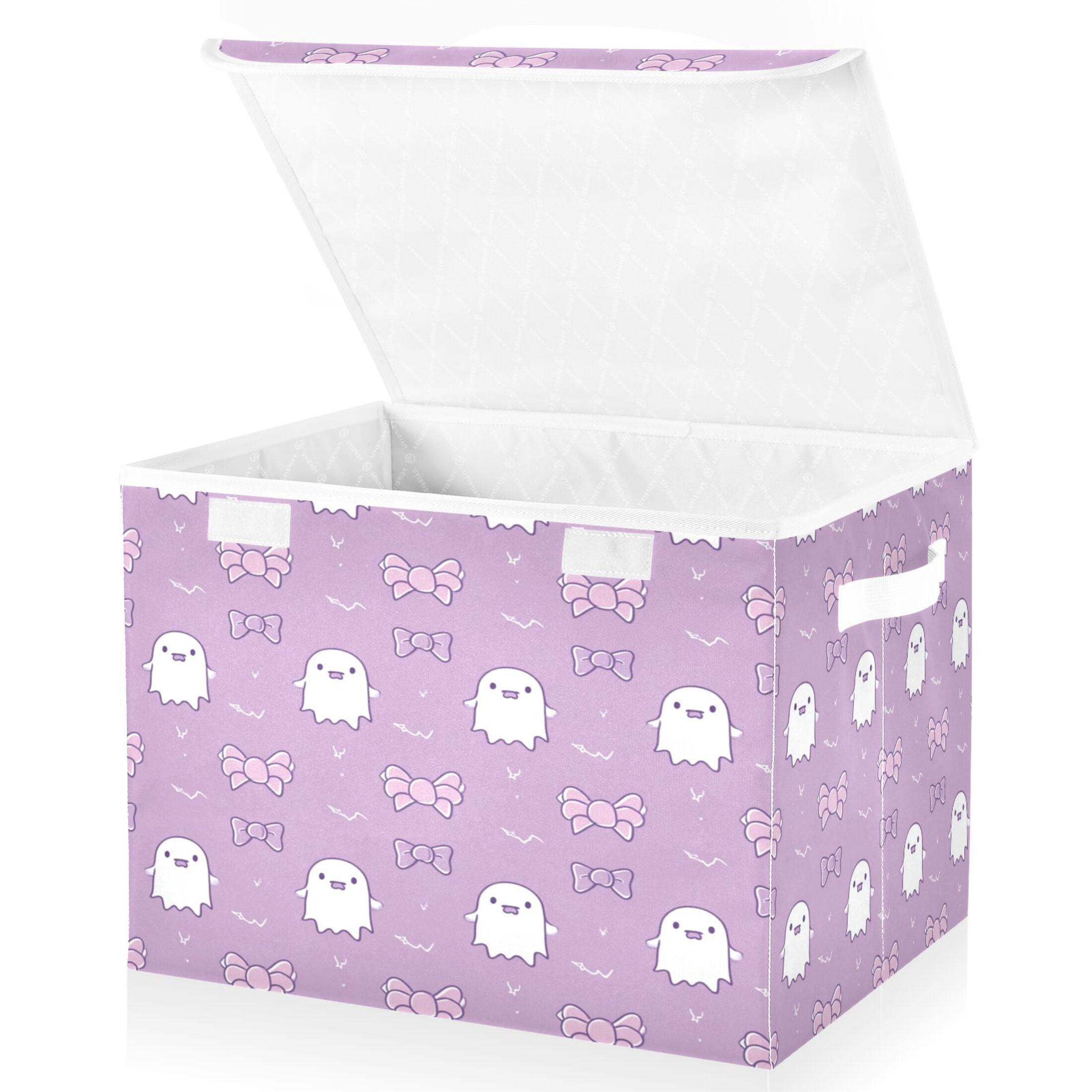 Large Lidded Bin Foldable Storage Baskets Boxes Cubes Lids with 2 ...