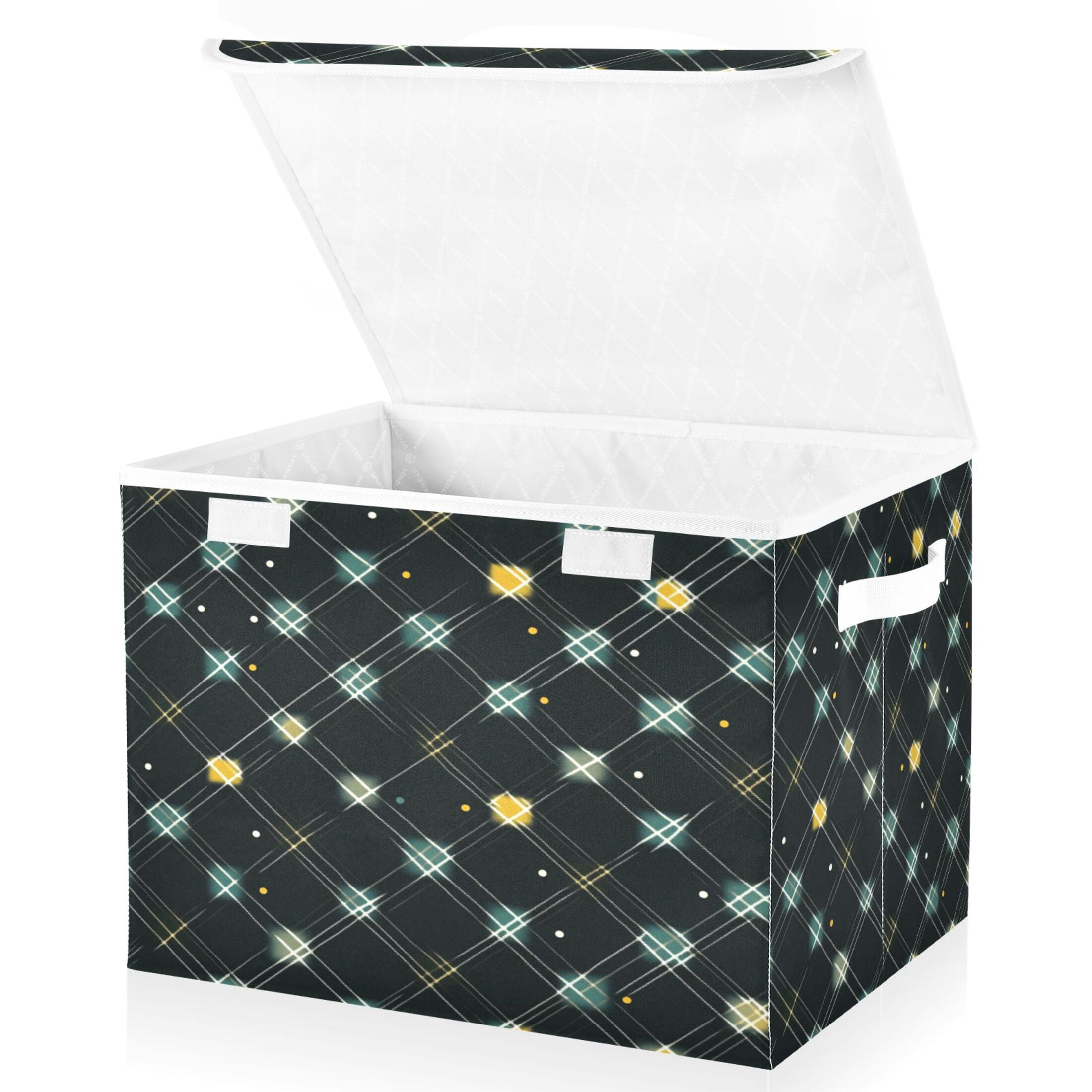 Large Lidded Bin Foldable Storage Baskets Boxes Cubes Lids with 2 ...