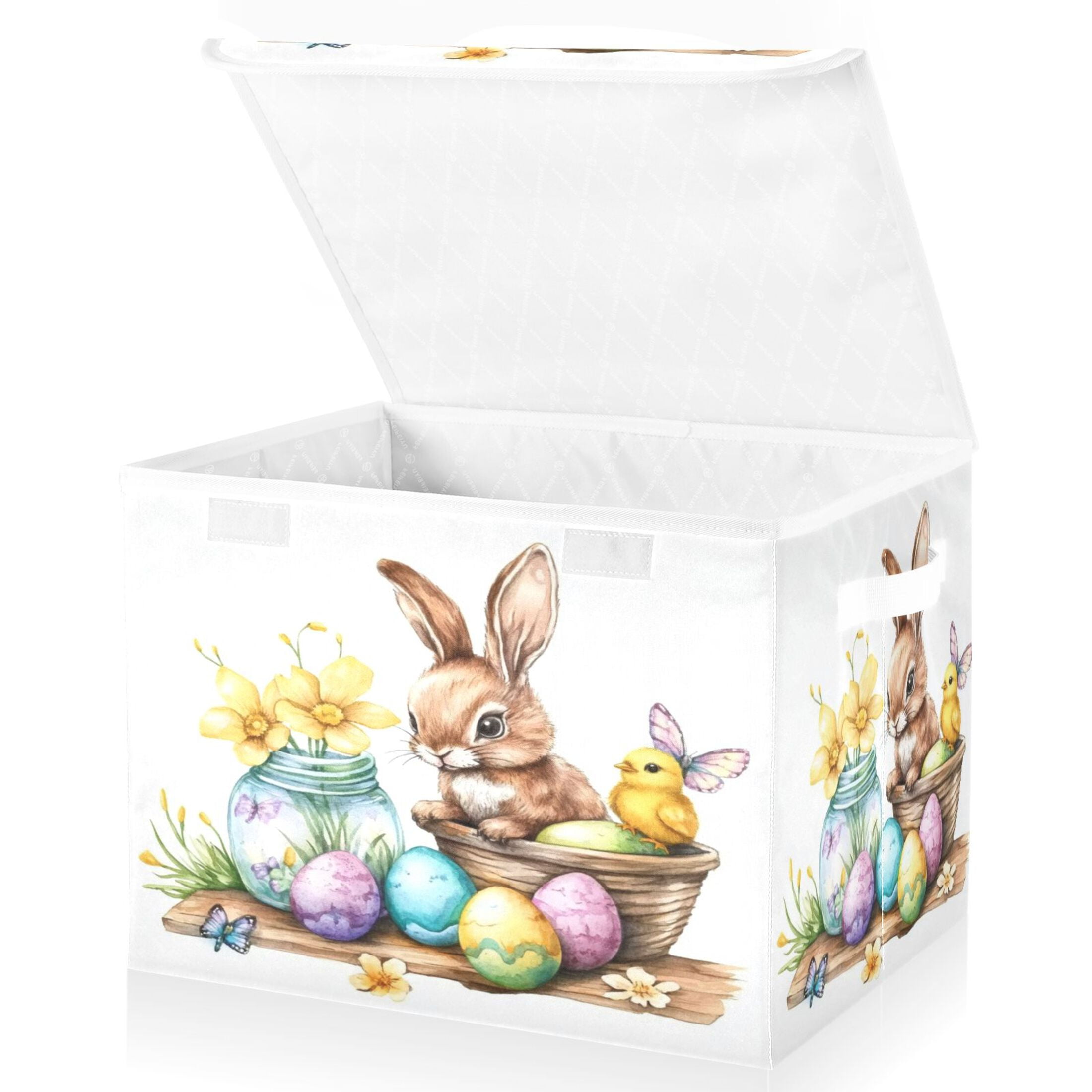 Large Lidded Bin Foldable Storage Baskets Boxes Cubes Lids with 2 ...