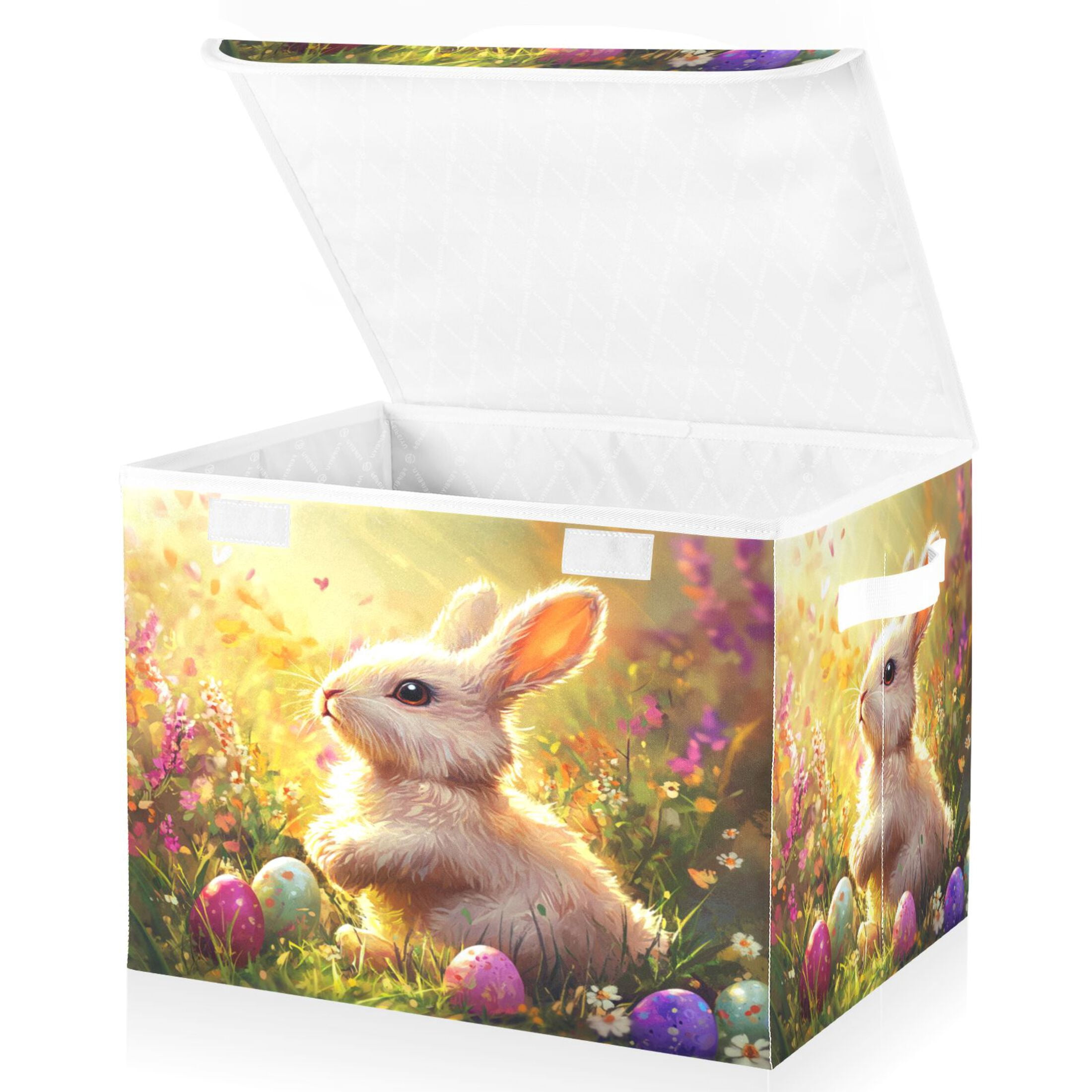 Large Lidded Bin Foldable Storage Baskets Boxes Cubes Lids with 2 ...