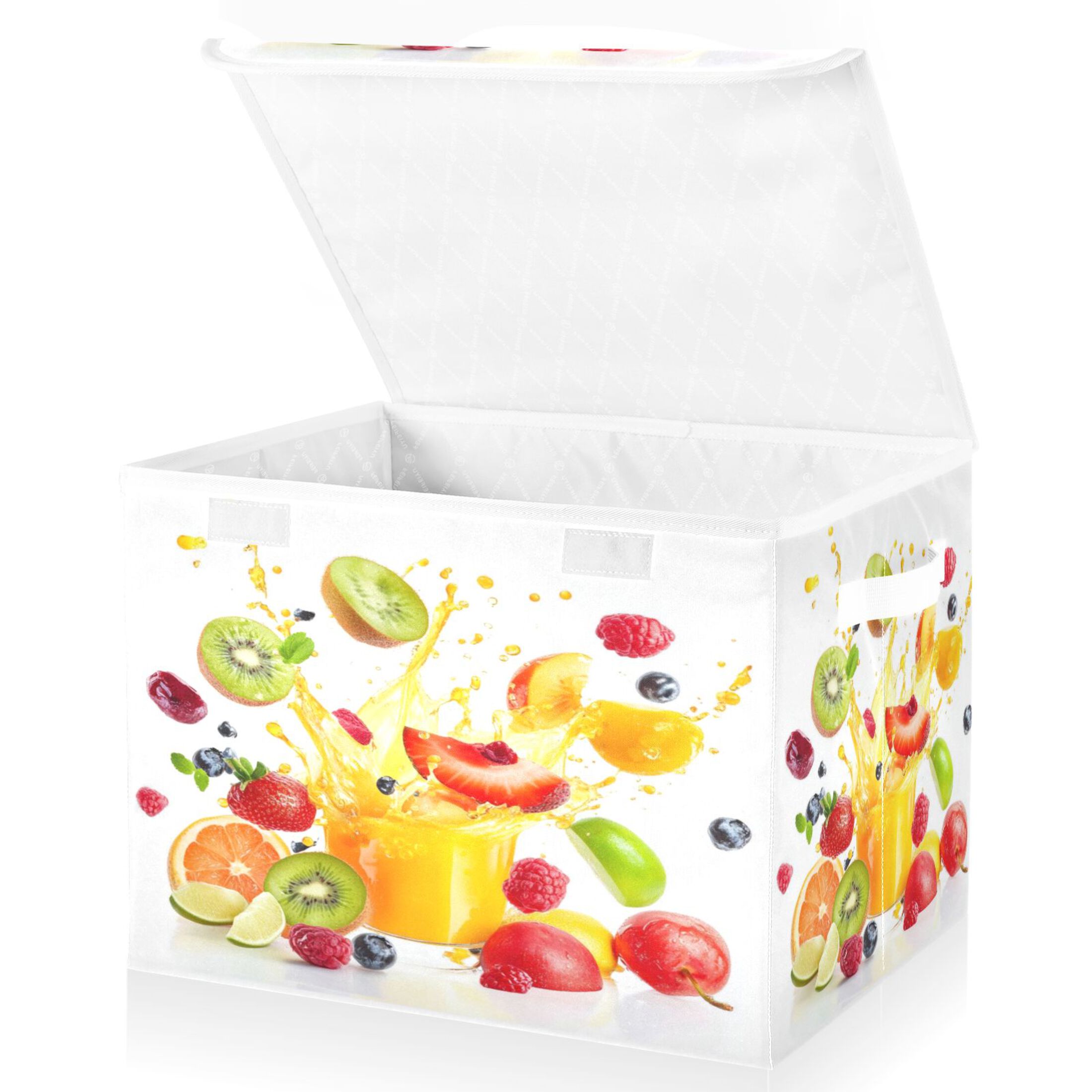 Large Lidded Bin Foldable Storage Baskets Boxes Cubes Lids with 2 ...