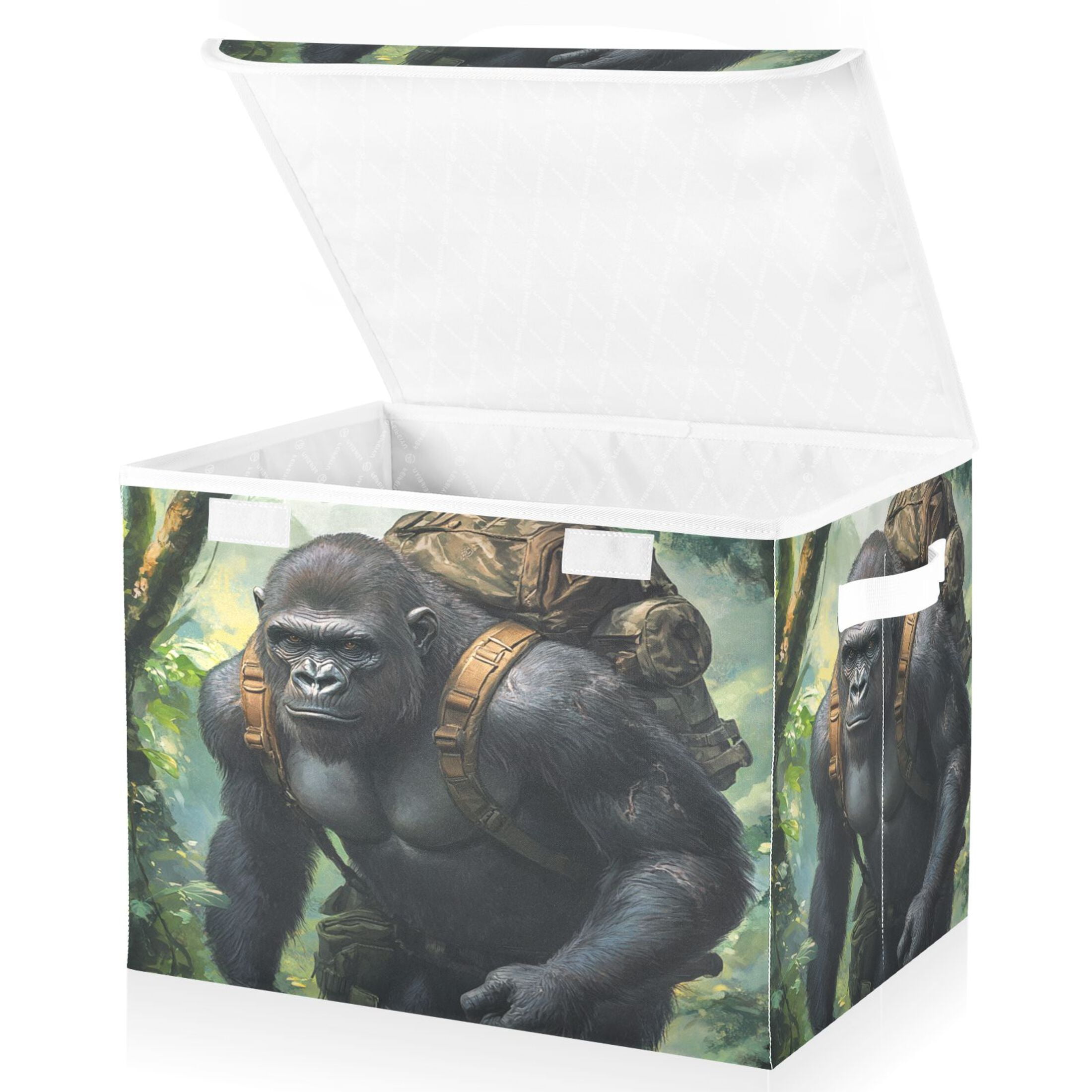 Large Lidded Bin Foldable Storage Baskets Boxes Cubes Lids with 2 Handles for Home Bedroom ...