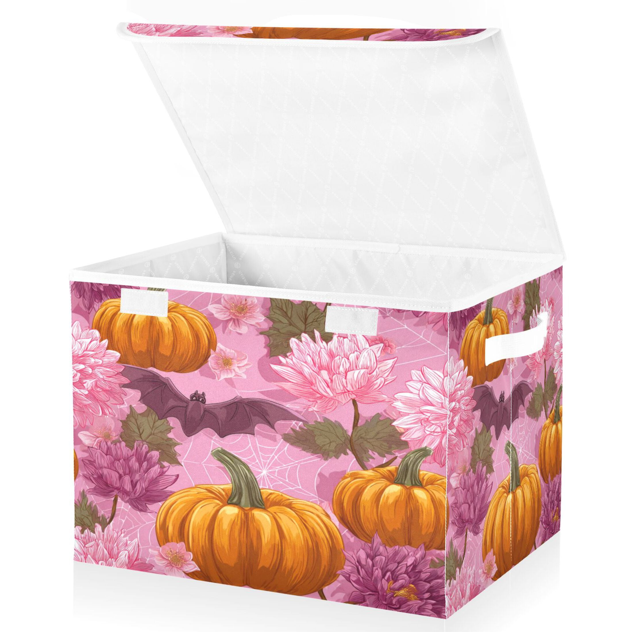 Large Lidded Bin Foldable Storage Baskets Boxes Cubes Lids with 2 ...