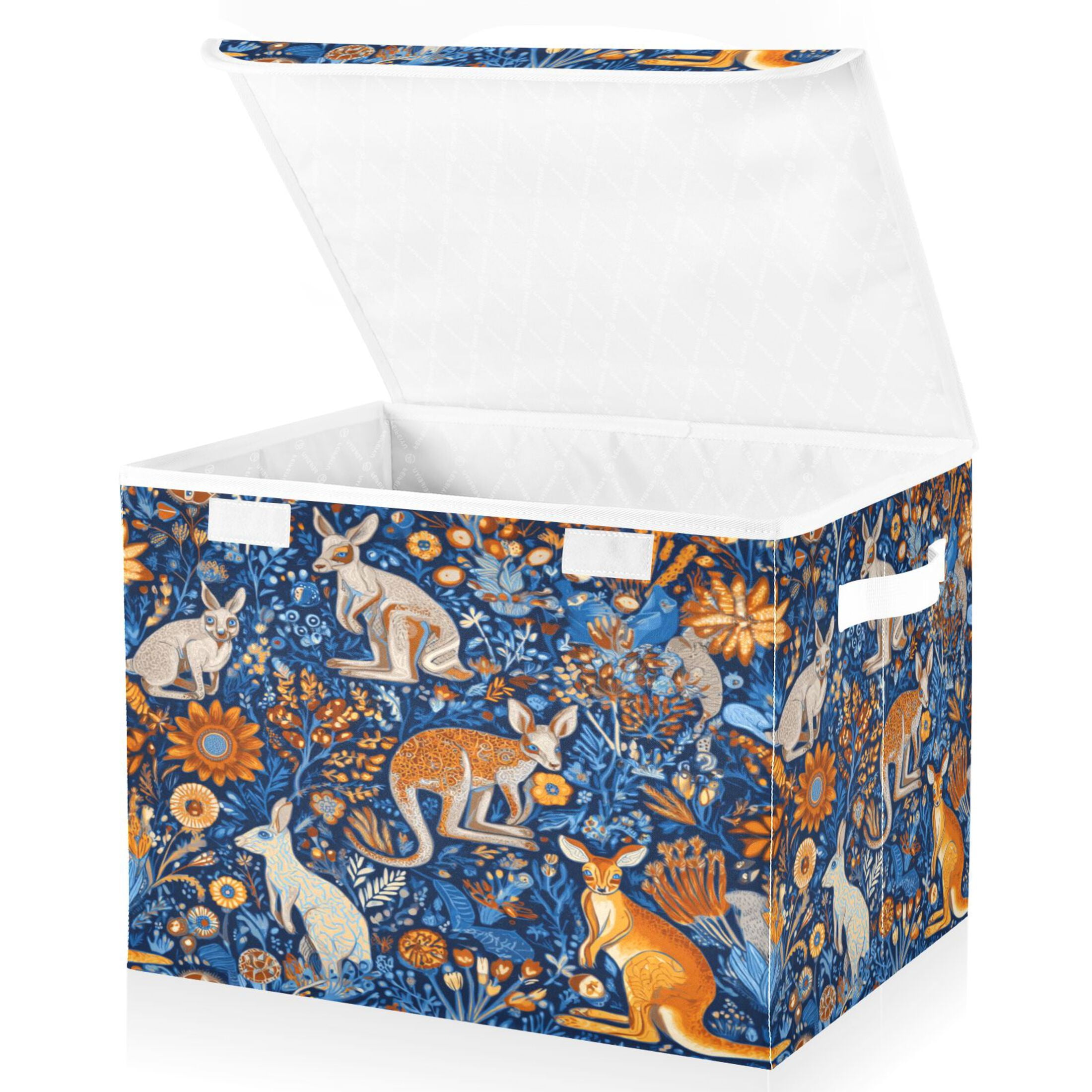 Large Lidded Bin Foldable Storage Baskets Boxes Cubes Lids with 2 ...
