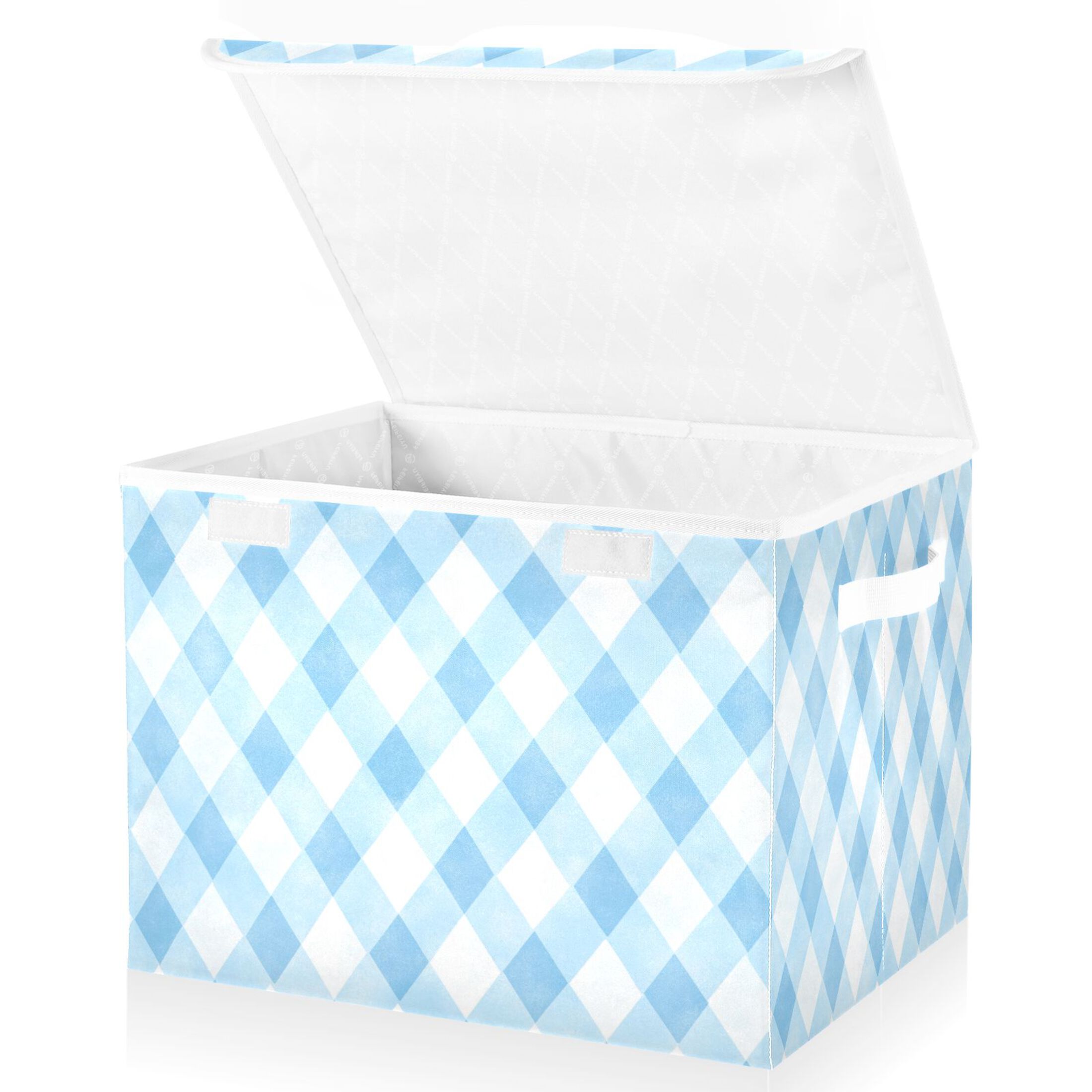 Large Lidded Bin Foldable Storage Baskets Boxes Cubes Lids with 2 ...