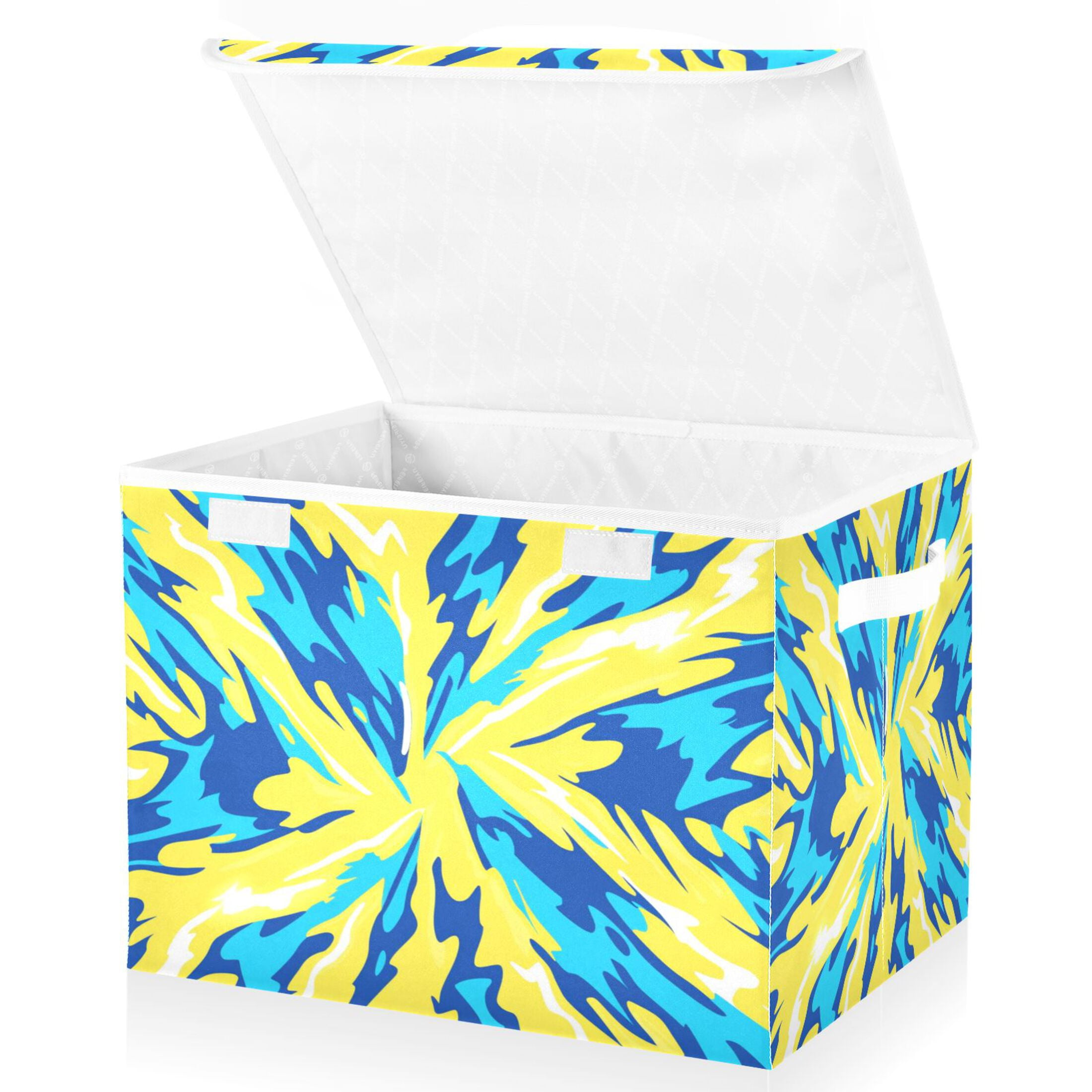 Large Lidded Bin Foldable Storage Baskets Boxes Cubes Lids with 2 ...