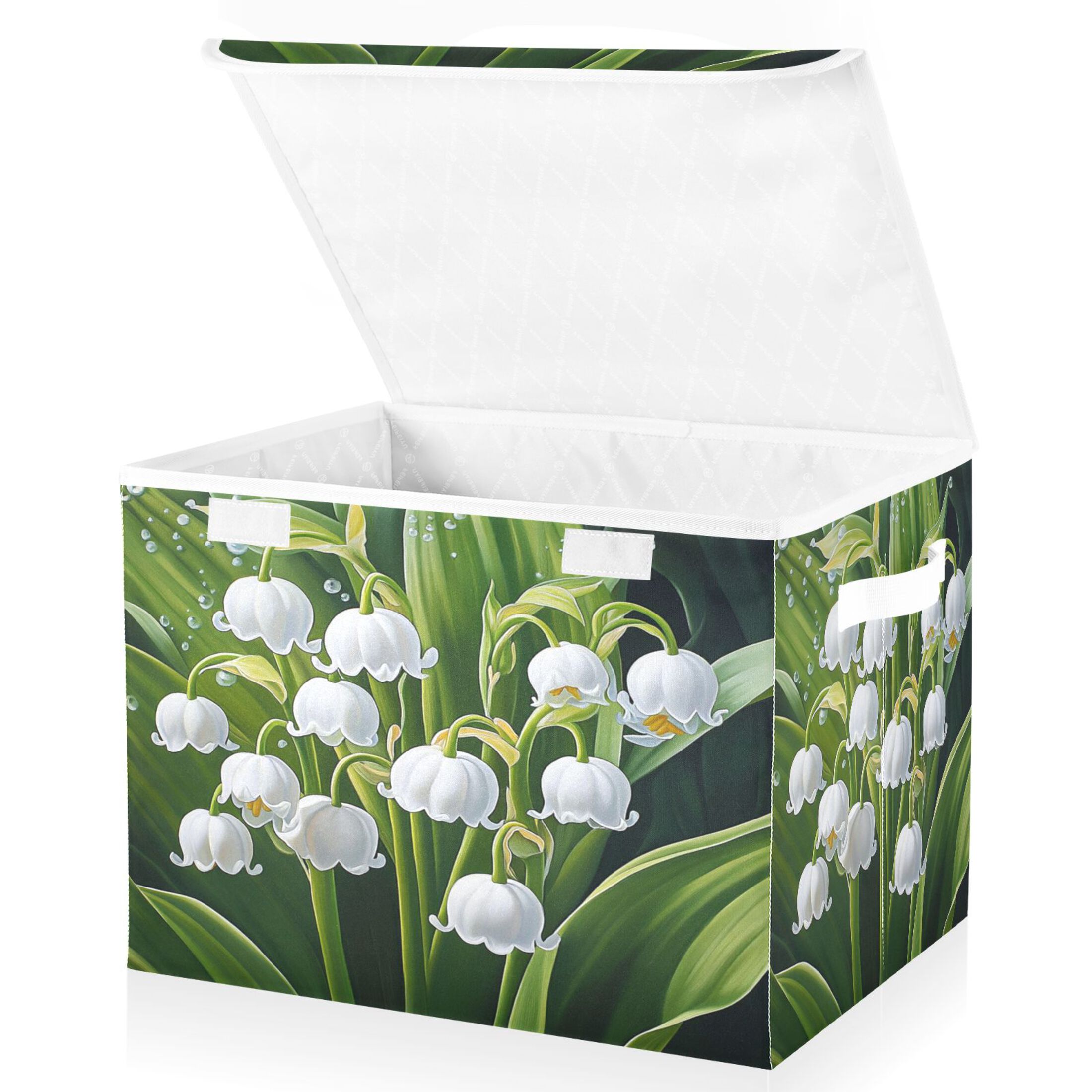 Large Lidded Bin Foldable Storage Baskets Boxes Cubes Lids with 2 ...