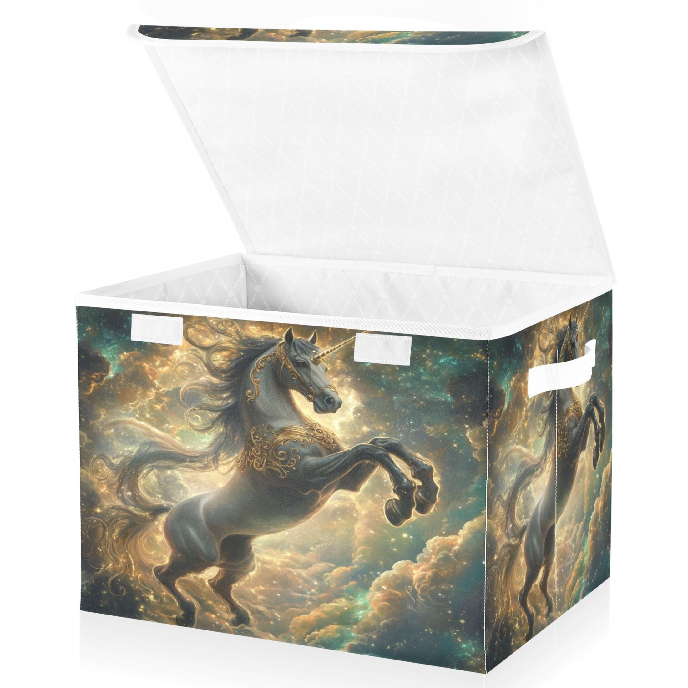 Large Lidded Bin Foldable Storage Baskets Boxes Cubes Lids with 2 ...