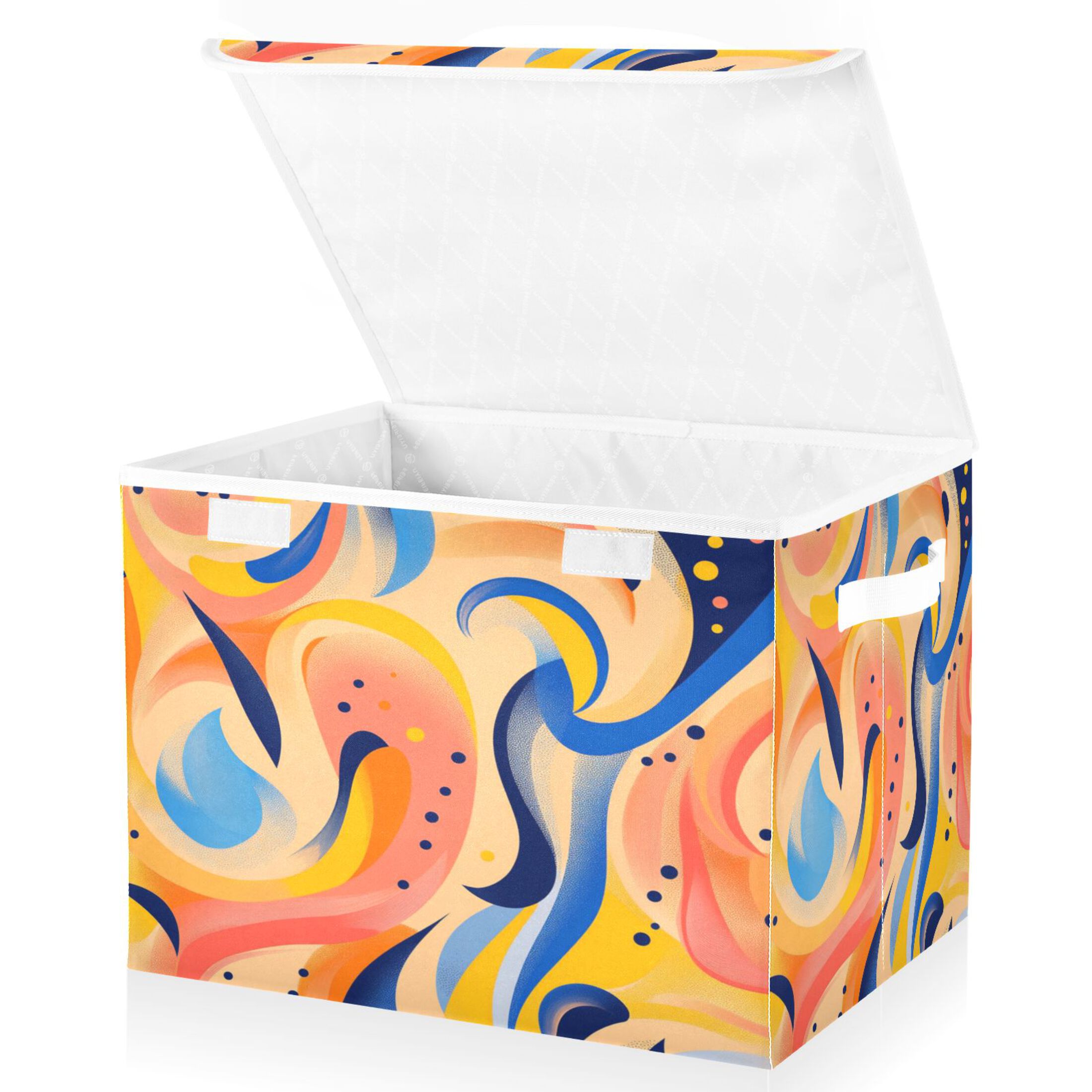 Large Lidded Bin Foldable Storage Baskets Boxes Cubes Lids with 2 ...