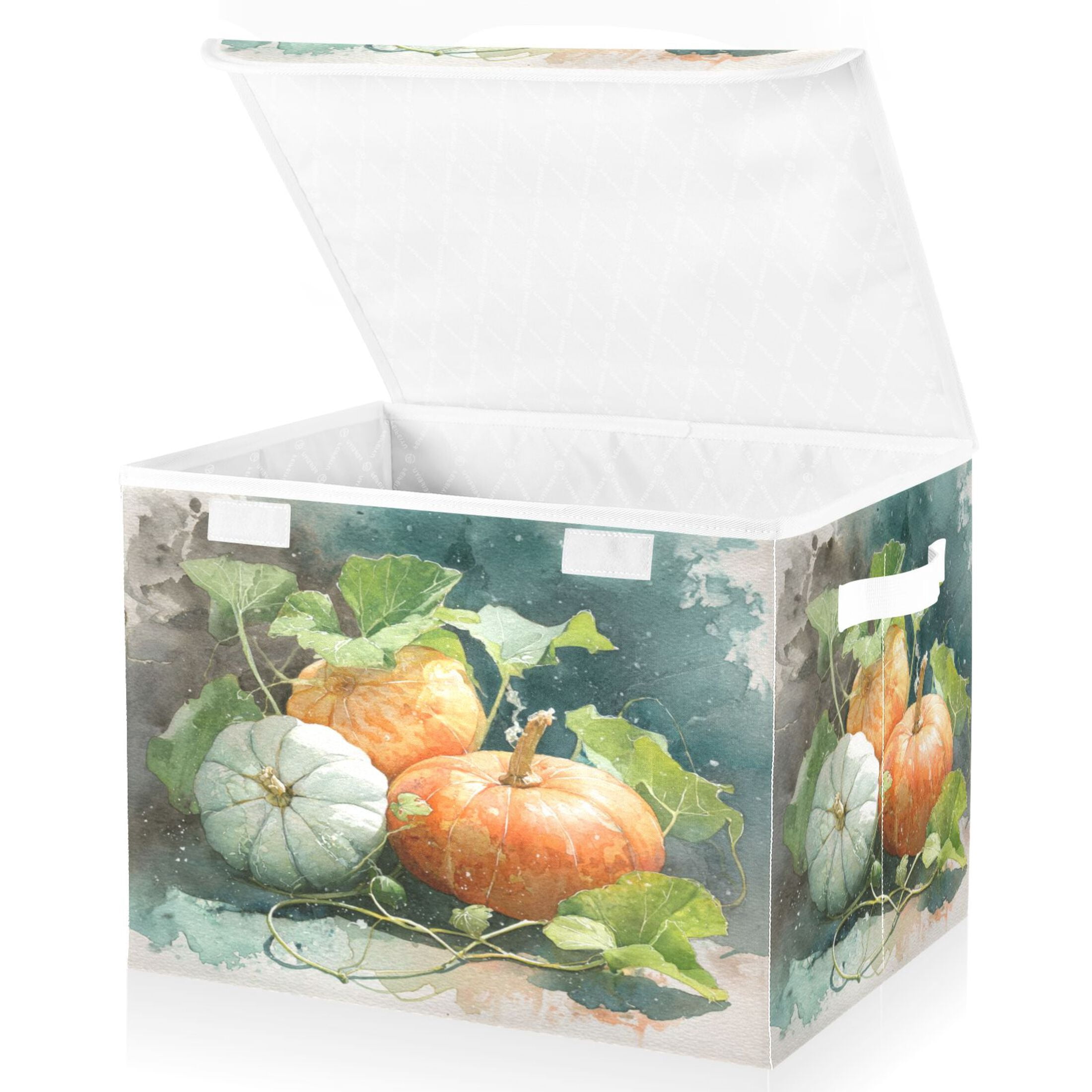 Large Lidded Bin Foldable Storage Baskets Boxes Cubes Lids with 2 ...