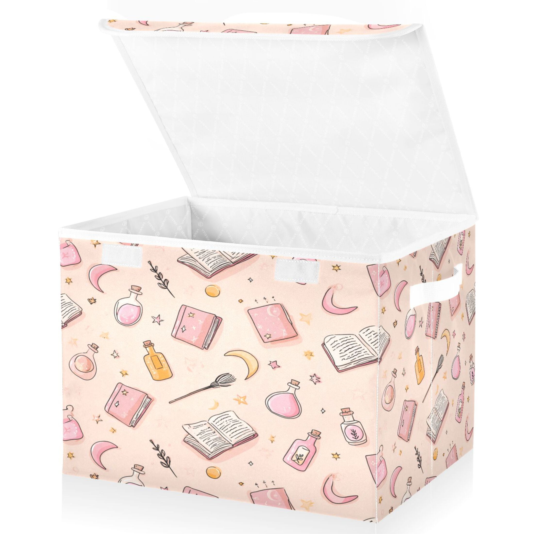 Large Lidded Bin Foldable Storage Baskets Boxes Cubes Lids with 2 ...