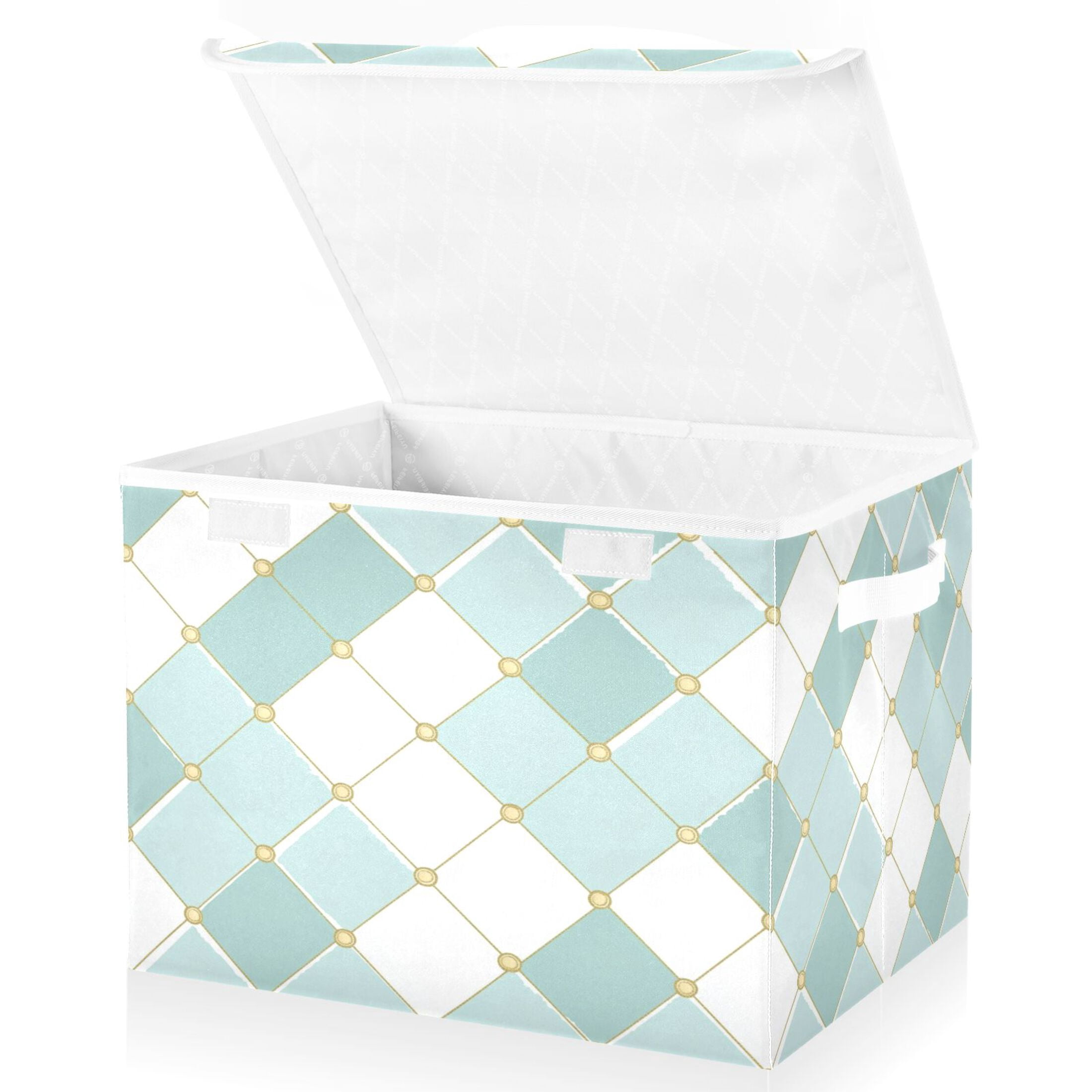 Large Lidded Bin Foldable Storage Baskets Boxes Cubes Lids with 2 ...