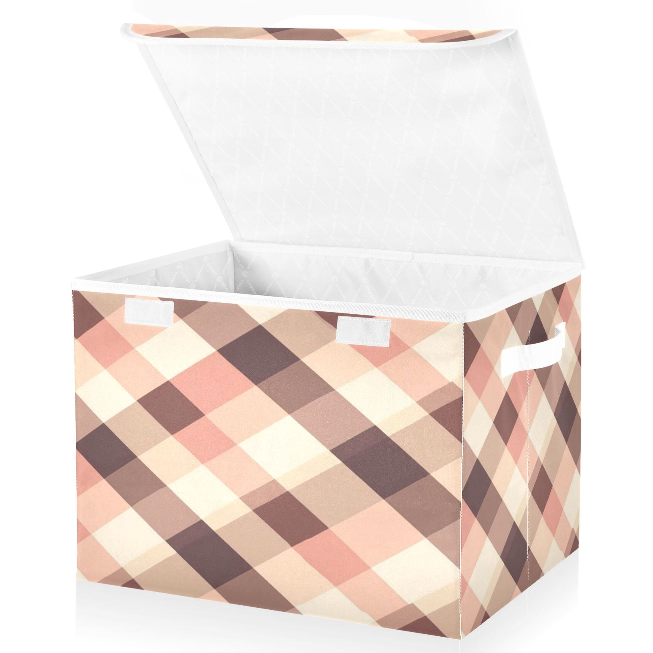 Large Lidded Bin Foldable Storage Baskets Boxes Cubes Lids with 2 ...