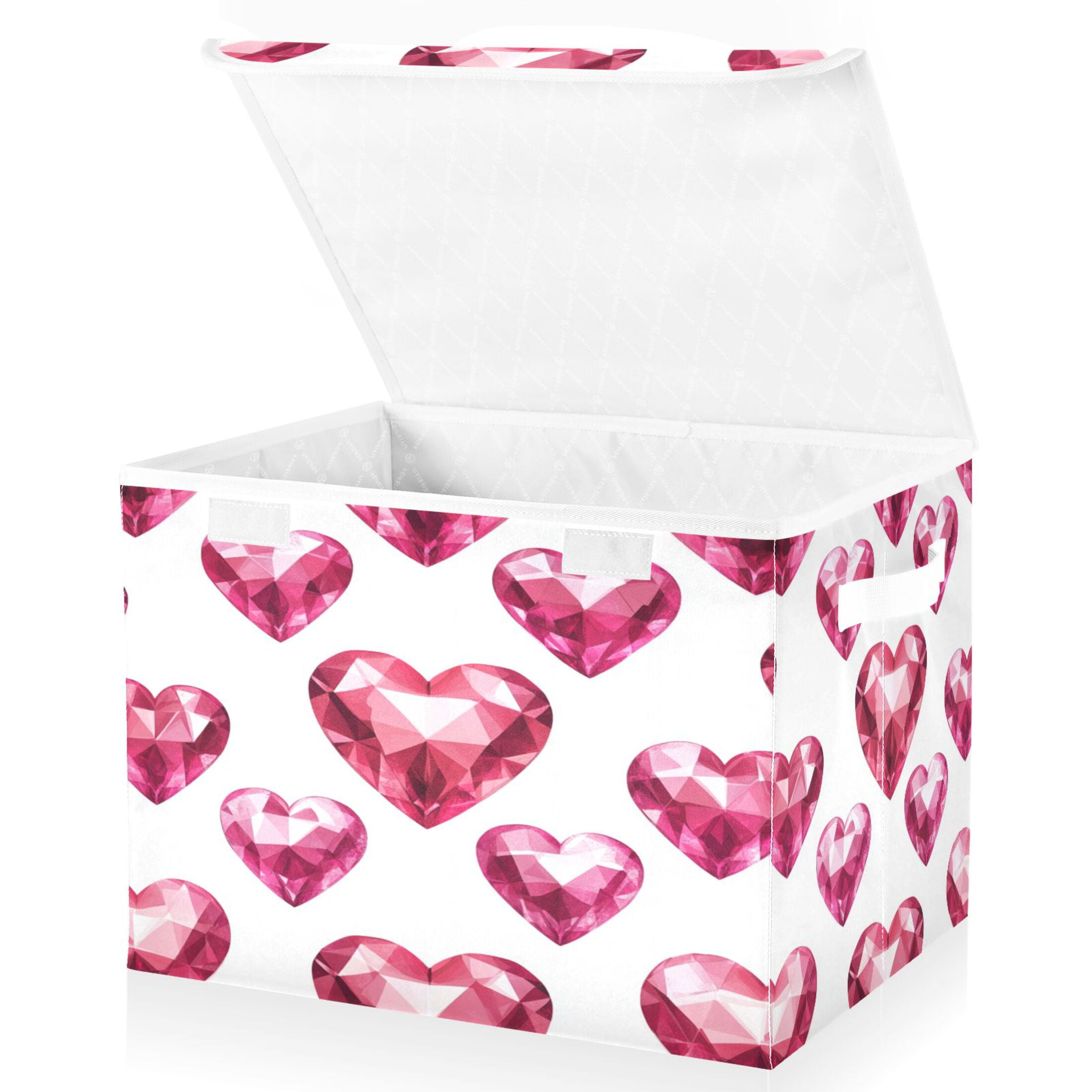 Large Lidded Bin Foldable Storage Baskets Boxes Cubes Lids with 2 ...