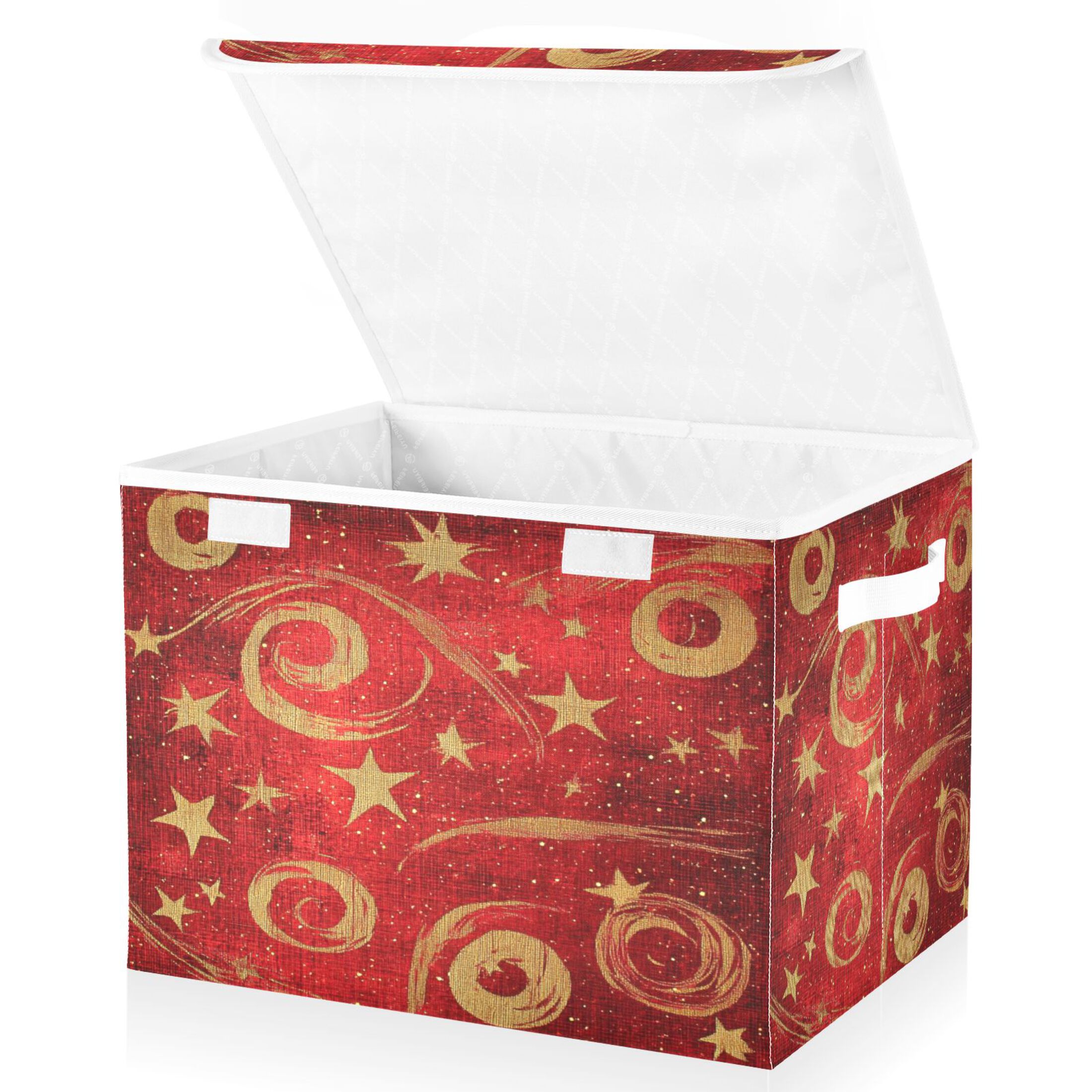 Large Lidded Bin Foldable Storage Baskets Boxes Cubes Lids with 2 ...