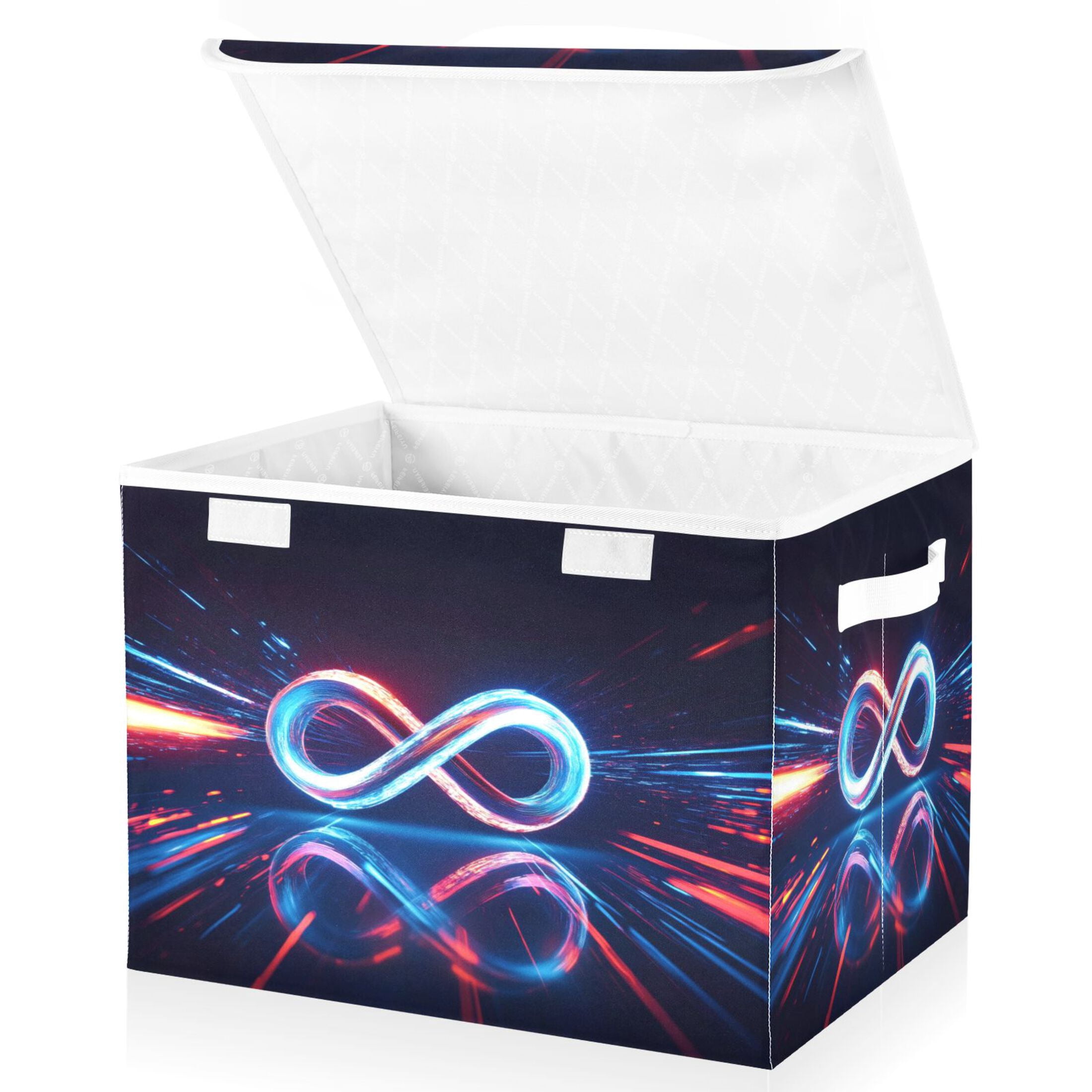 Large Lidded Bin Foldable Storage Baskets Boxes Cubes Lids with 2 ...