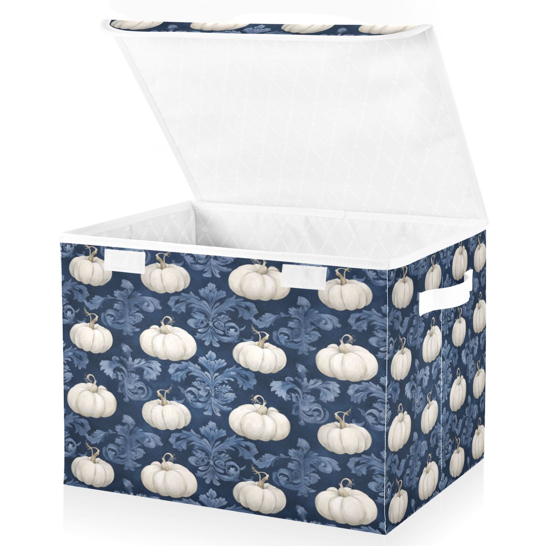 Large Lidded Bin Foldable Storage Baskets Boxes Cubes Lids with 2 ...