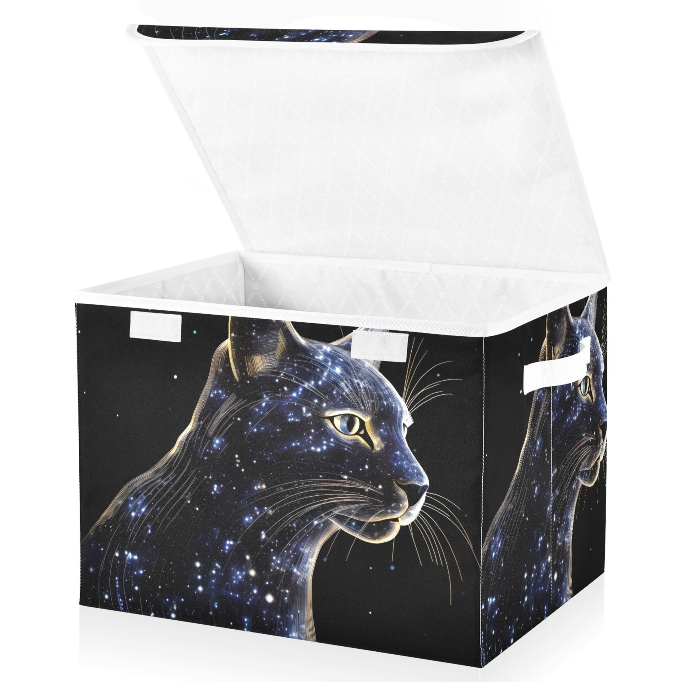 Large Lidded Bin Foldable Storage Baskets Leopard with Shiny Boxes ...