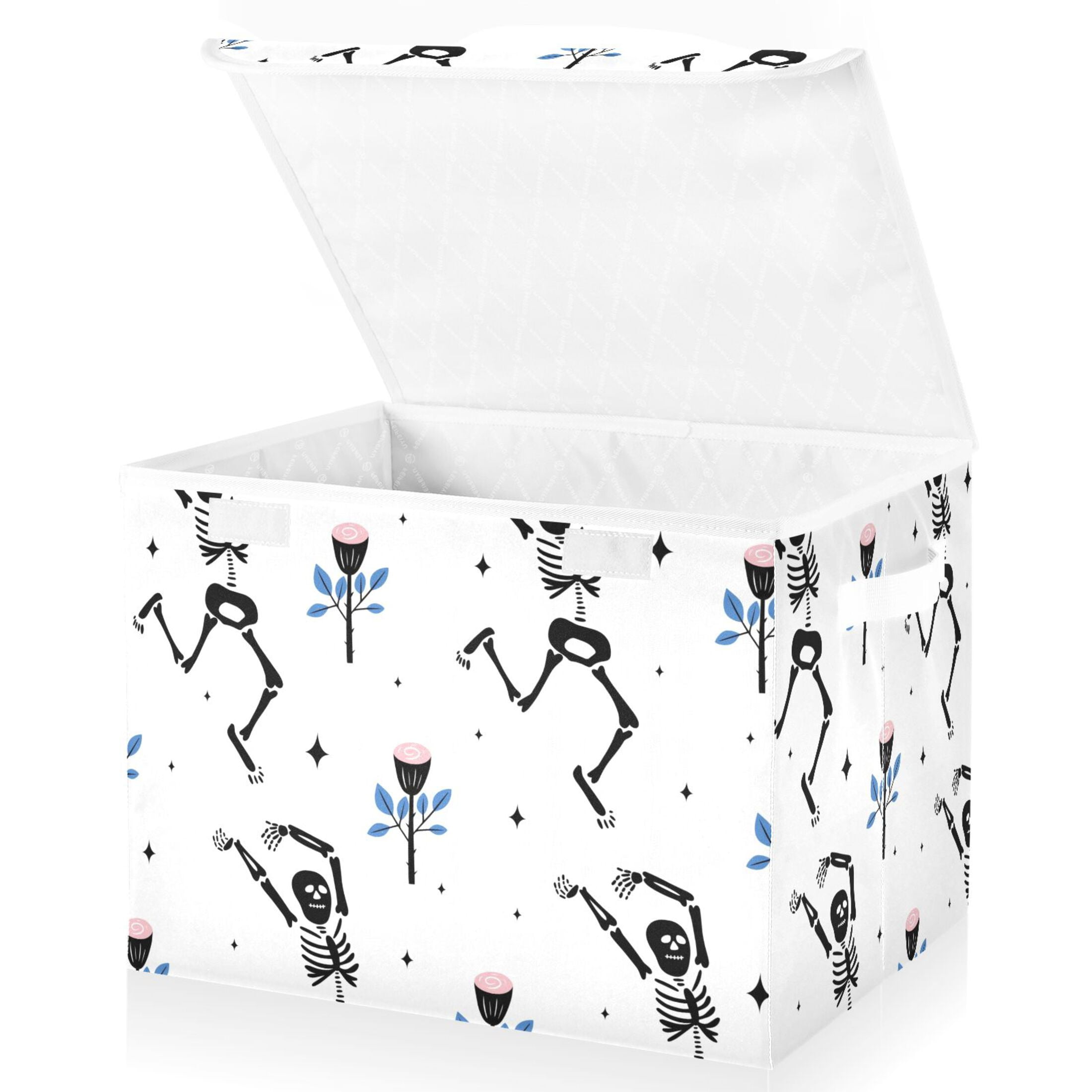 Large Lidded Bin Foldable Storage Baskets Magic Dancing Skeletons Boxes ...