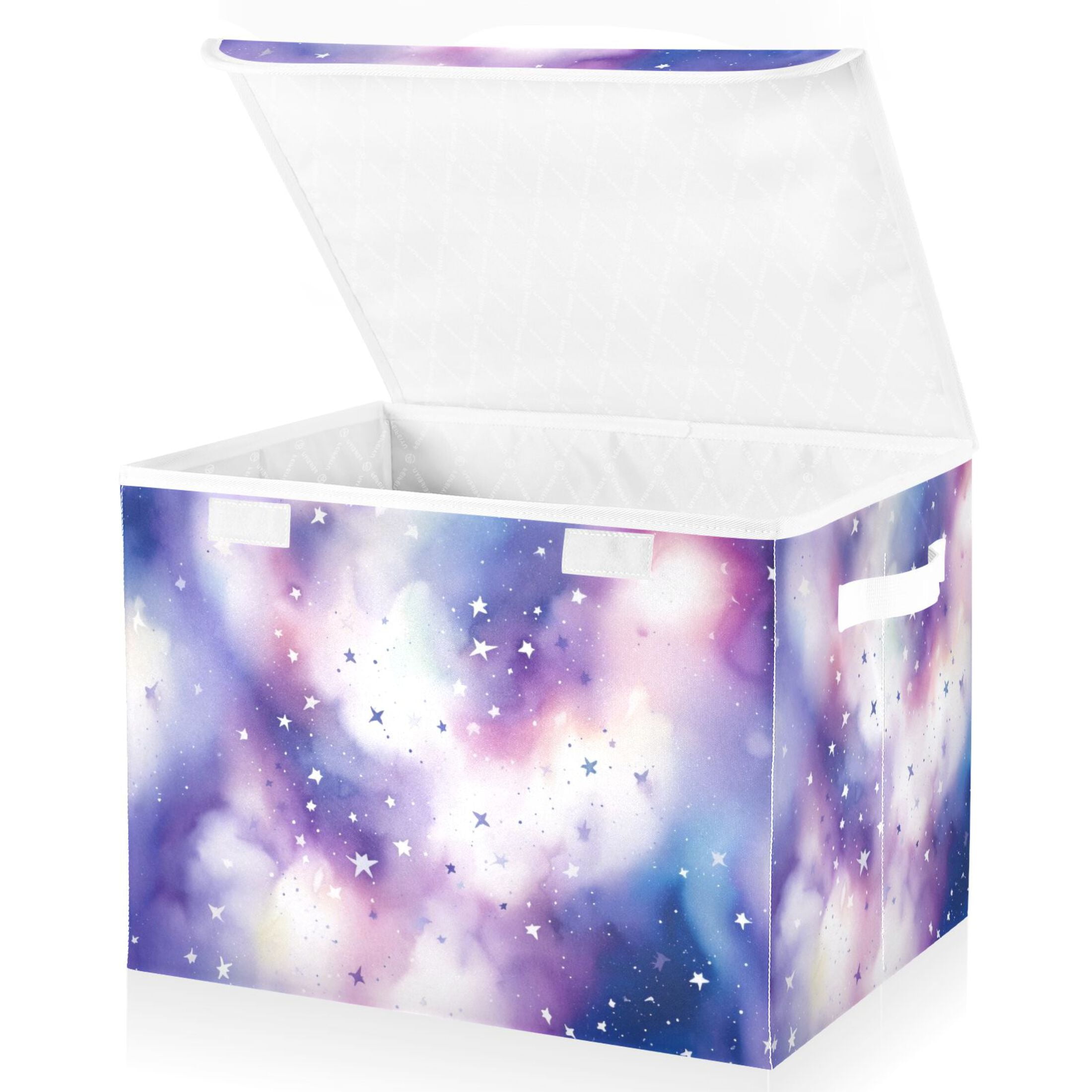 Large Lidded Bin Foldable Storage Baskets Starry Sky with Stars Boxes ...