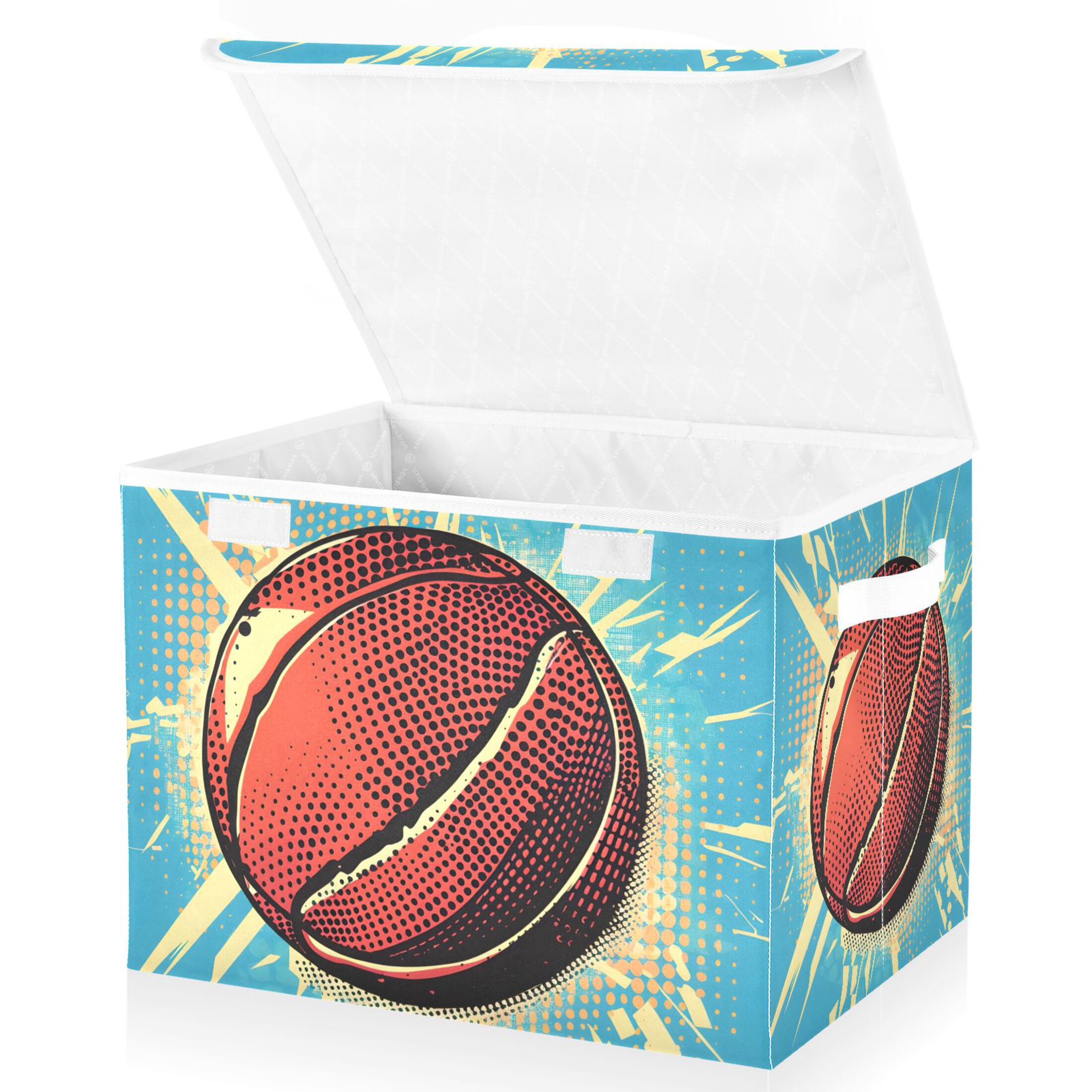 Large Lidded Foldable Storage Baskets Cubes Boxes Lids Bin for Home ...