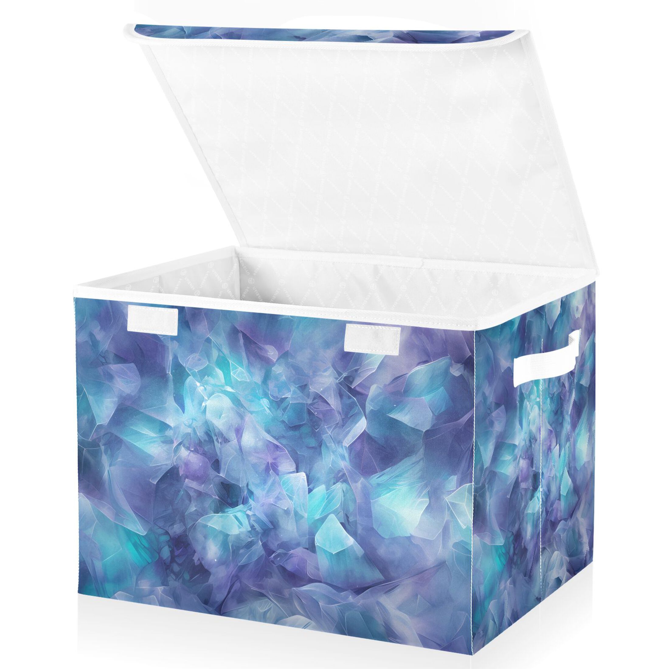 Large Lidded Foldable Storage Baskets Cubes Boxes Lids Bin for Home ...