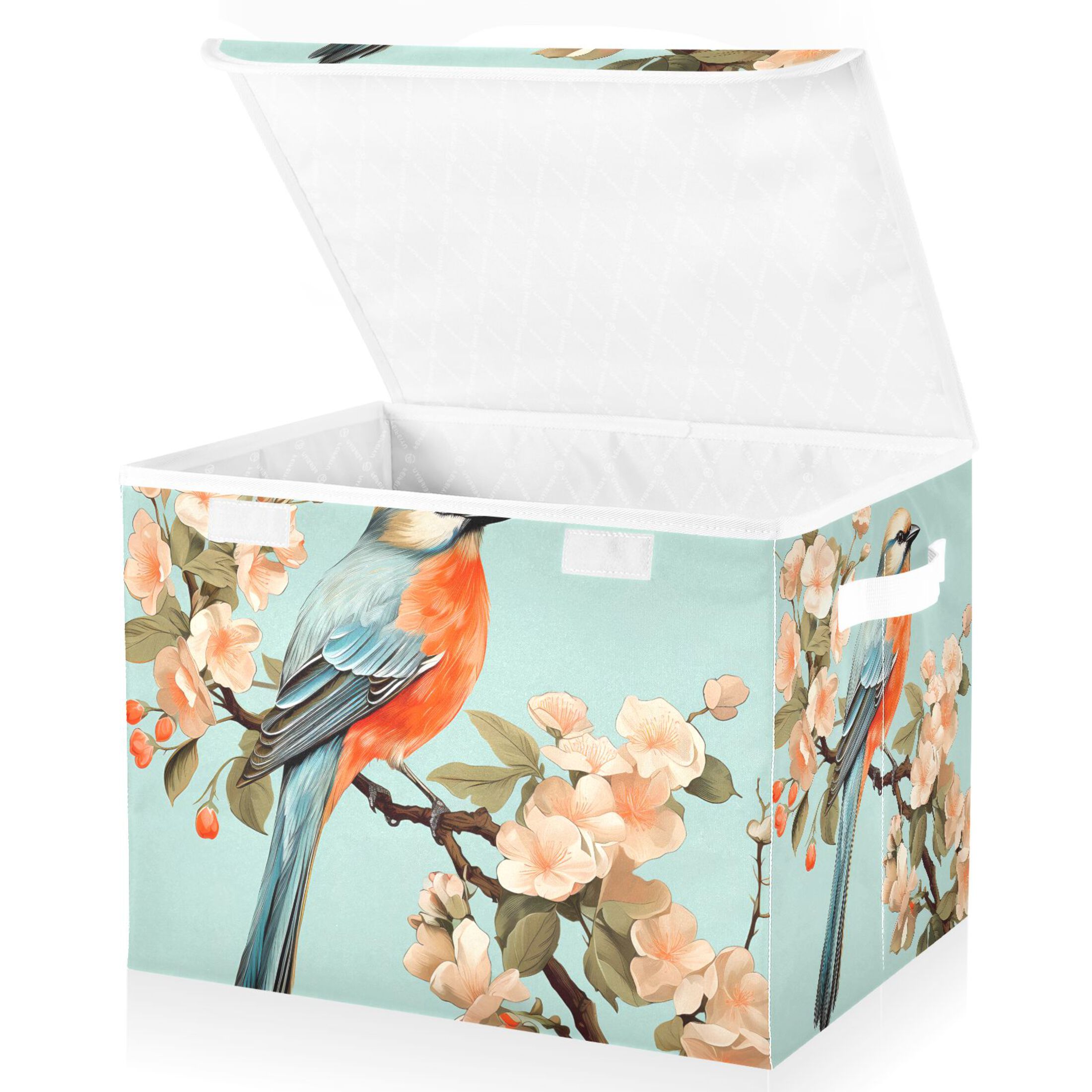 Large Lidded Foldable Storage Baskets Cubes Boxes Lids Bin for Home ...