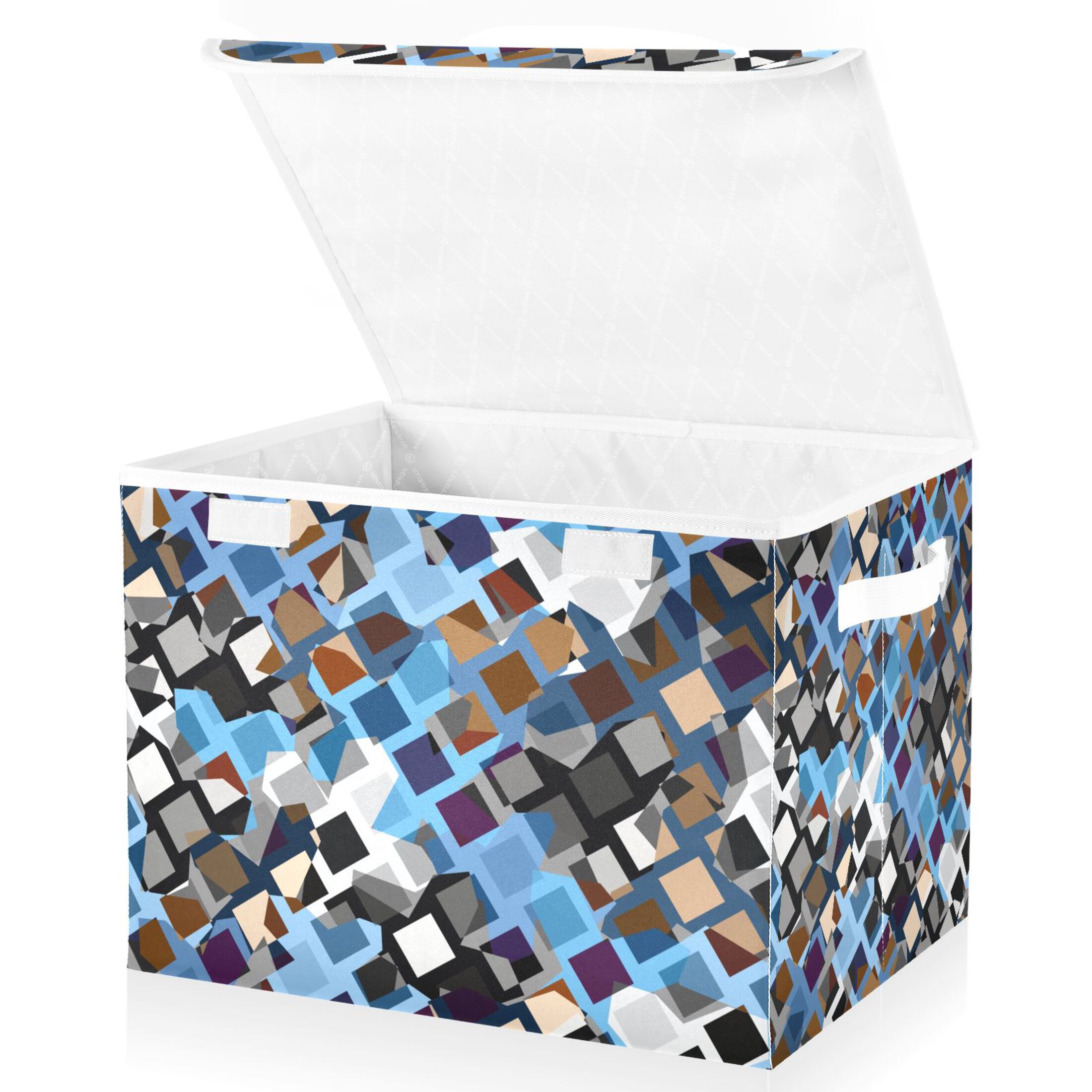 Large Lidded Foldable Storage Baskets Cubes Boxes Lids Bin for Home ...