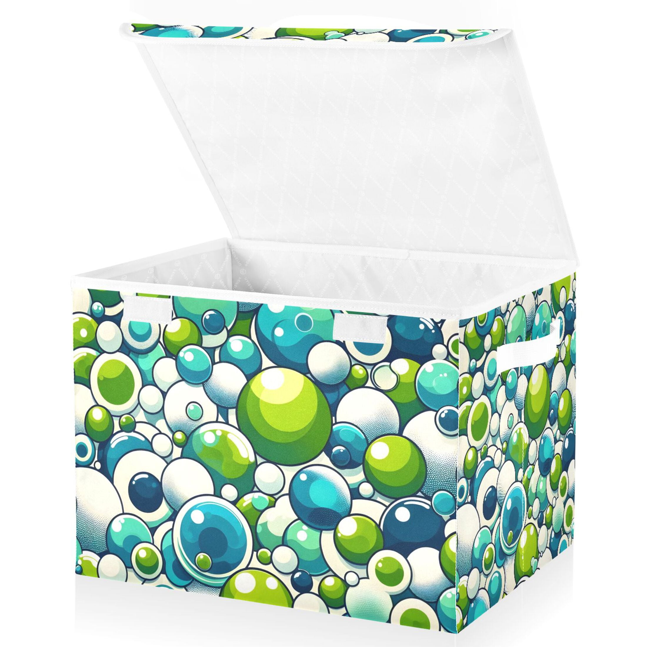 Large Lidded Foldable Storage Baskets Cubes Boxes Lids Bin for Home ...