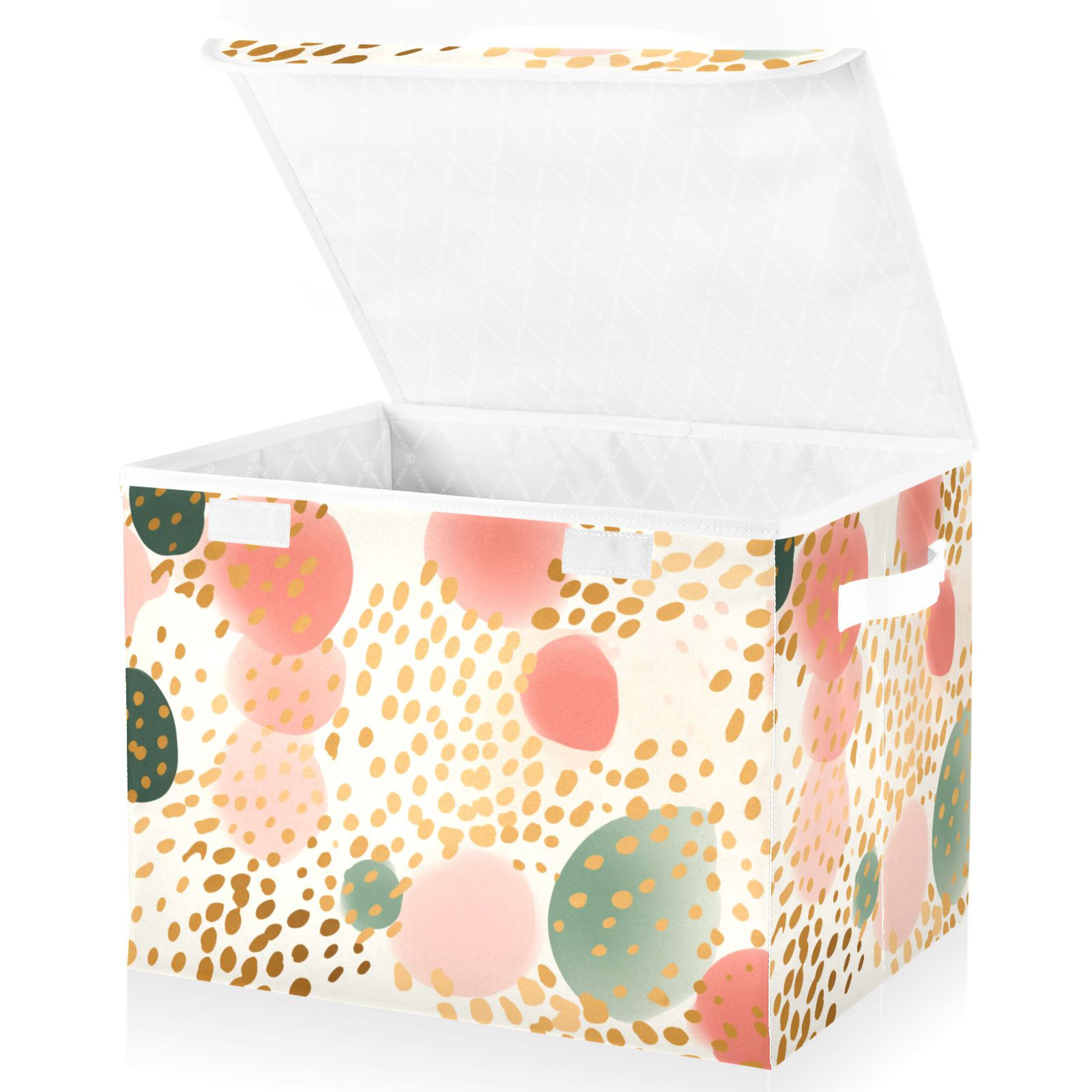 Large Lidded Foldable Storage Baskets Cubes Boxes Lids Bin for Home ...