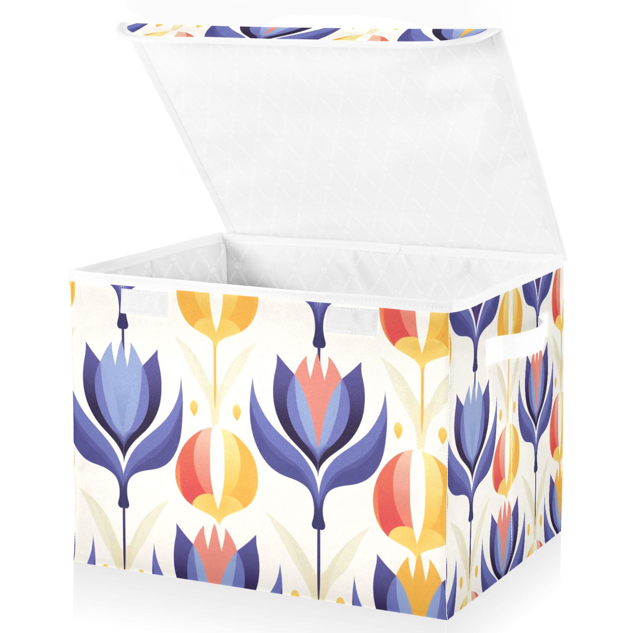 Large Lidded Foldable Storage Baskets Cubes Boxes Lids Bin for Home ...