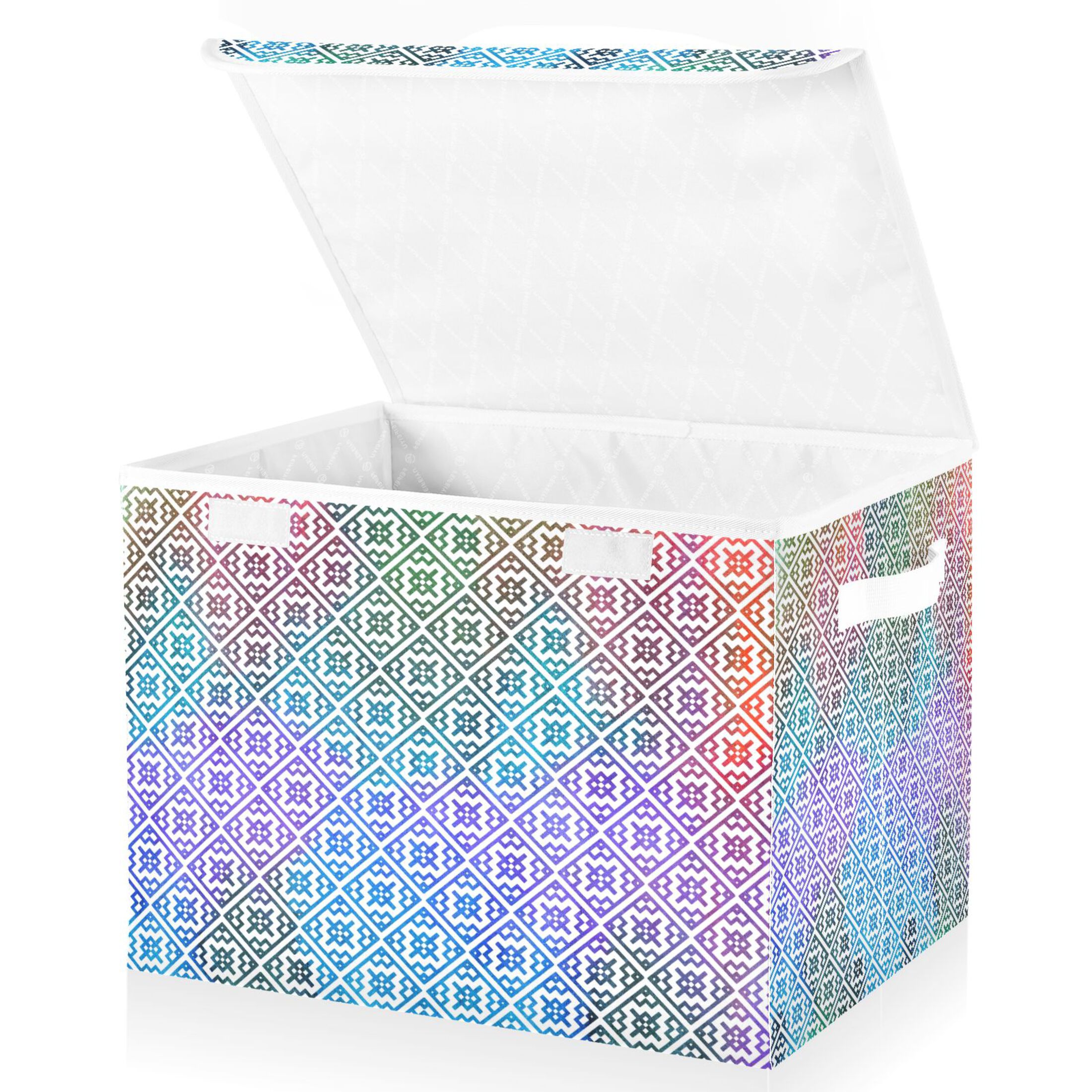 Large Lidded Foldable Storage Baskets Cubes Boxes Lids Bin for Home ...