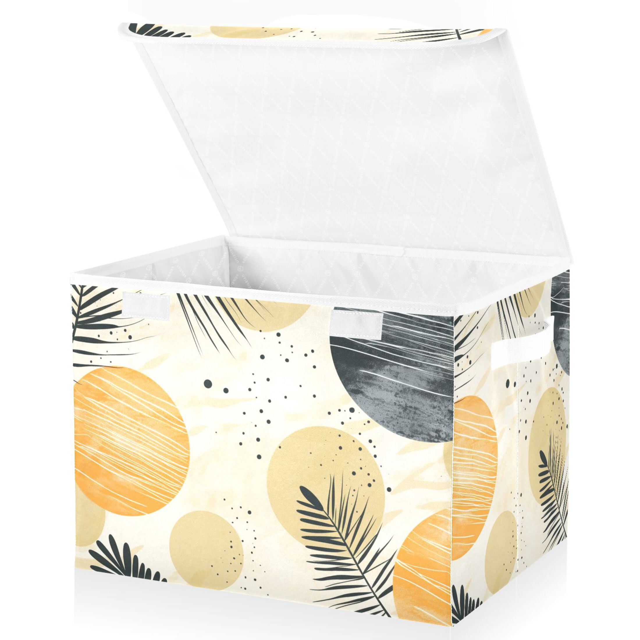 Large Lidded Foldable Storage Baskets Cubes Boxes Lids Bin for Home ...