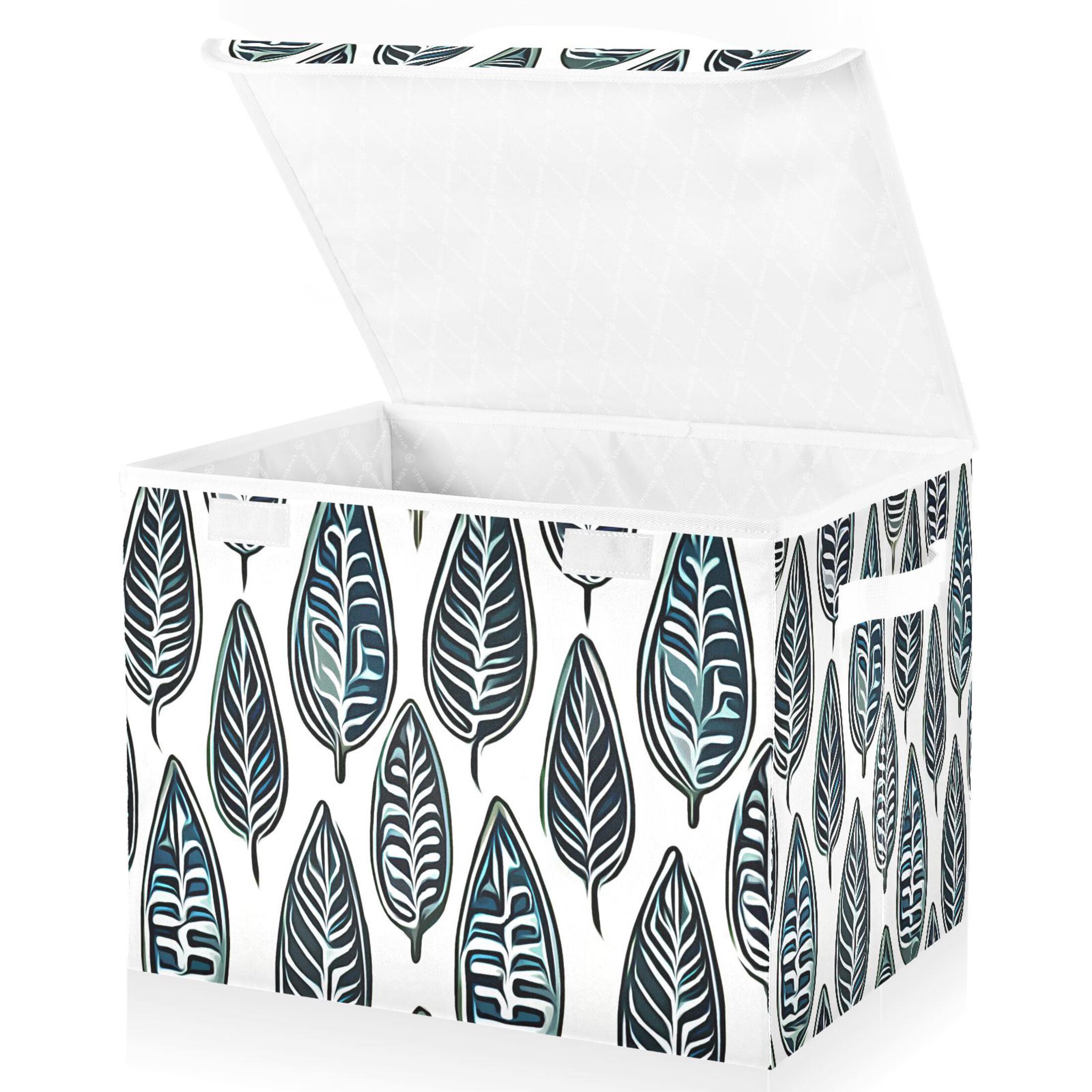 Large Lidded Foldable Storage Baskets Cubes Boxes Lids Bin for Home ...